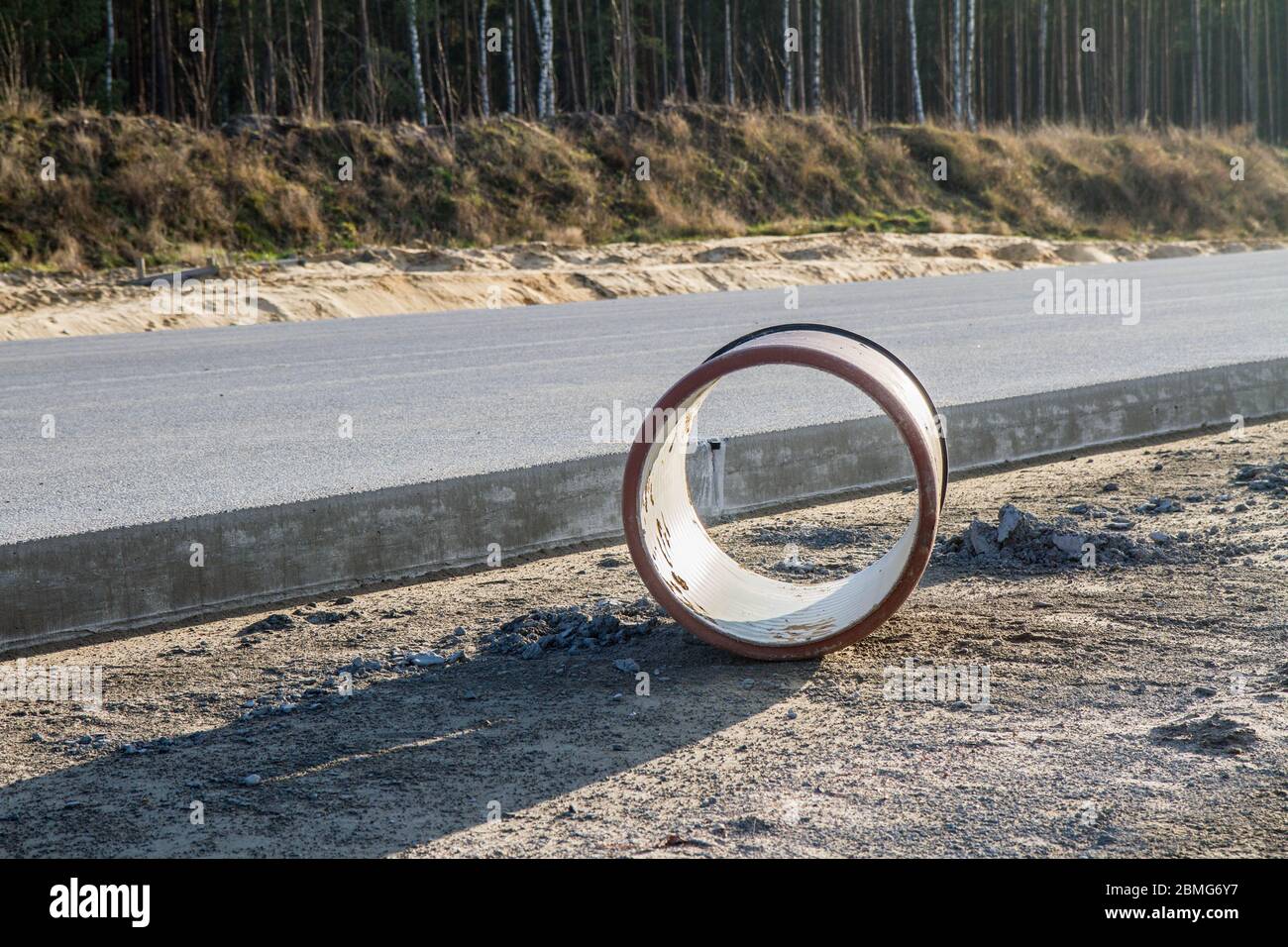 Highway under construction - empty building site Stock Photo - Alamy