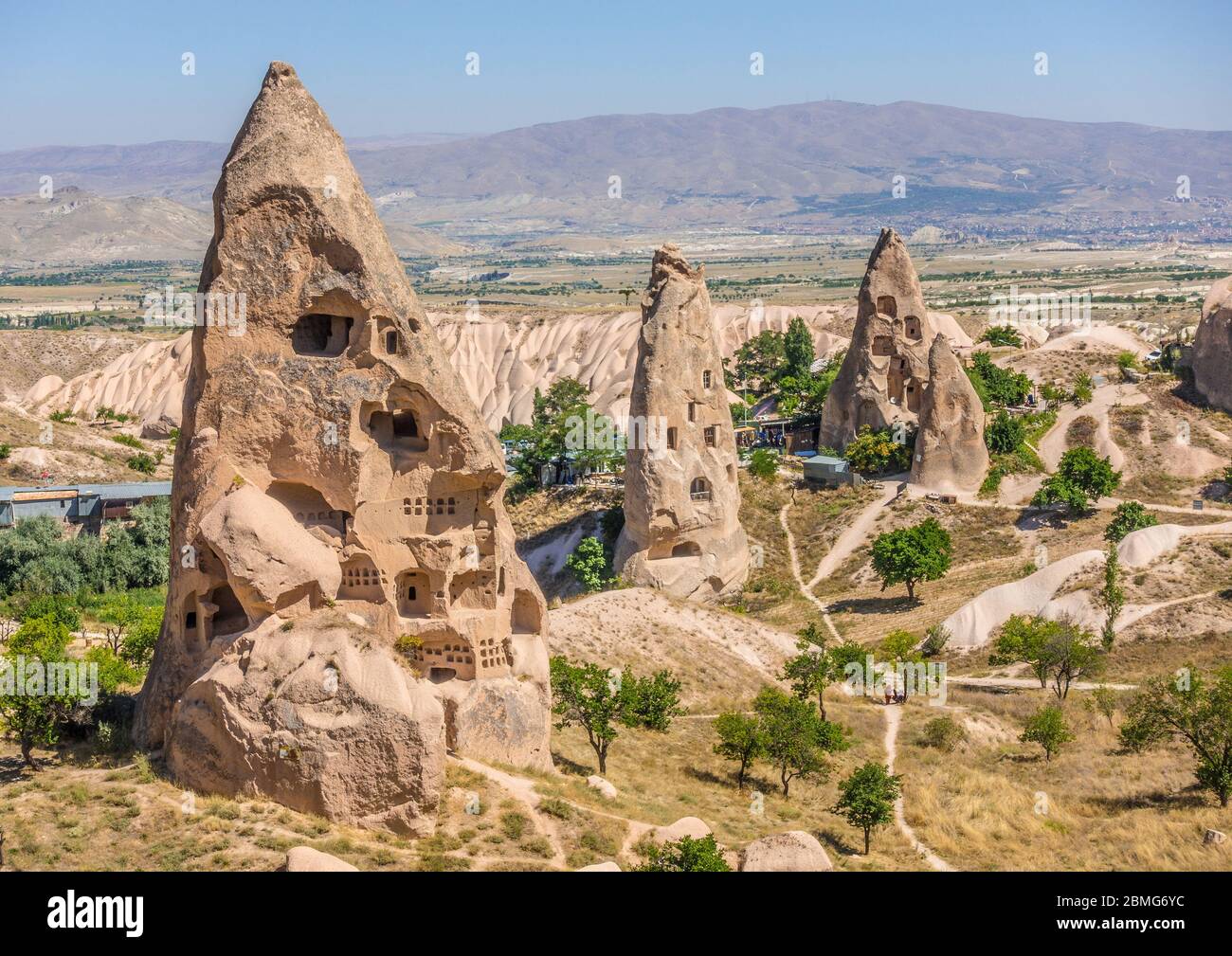 Fairy chimneys in Goreme National park, Cappadocia, Turkey Stock Photo ...