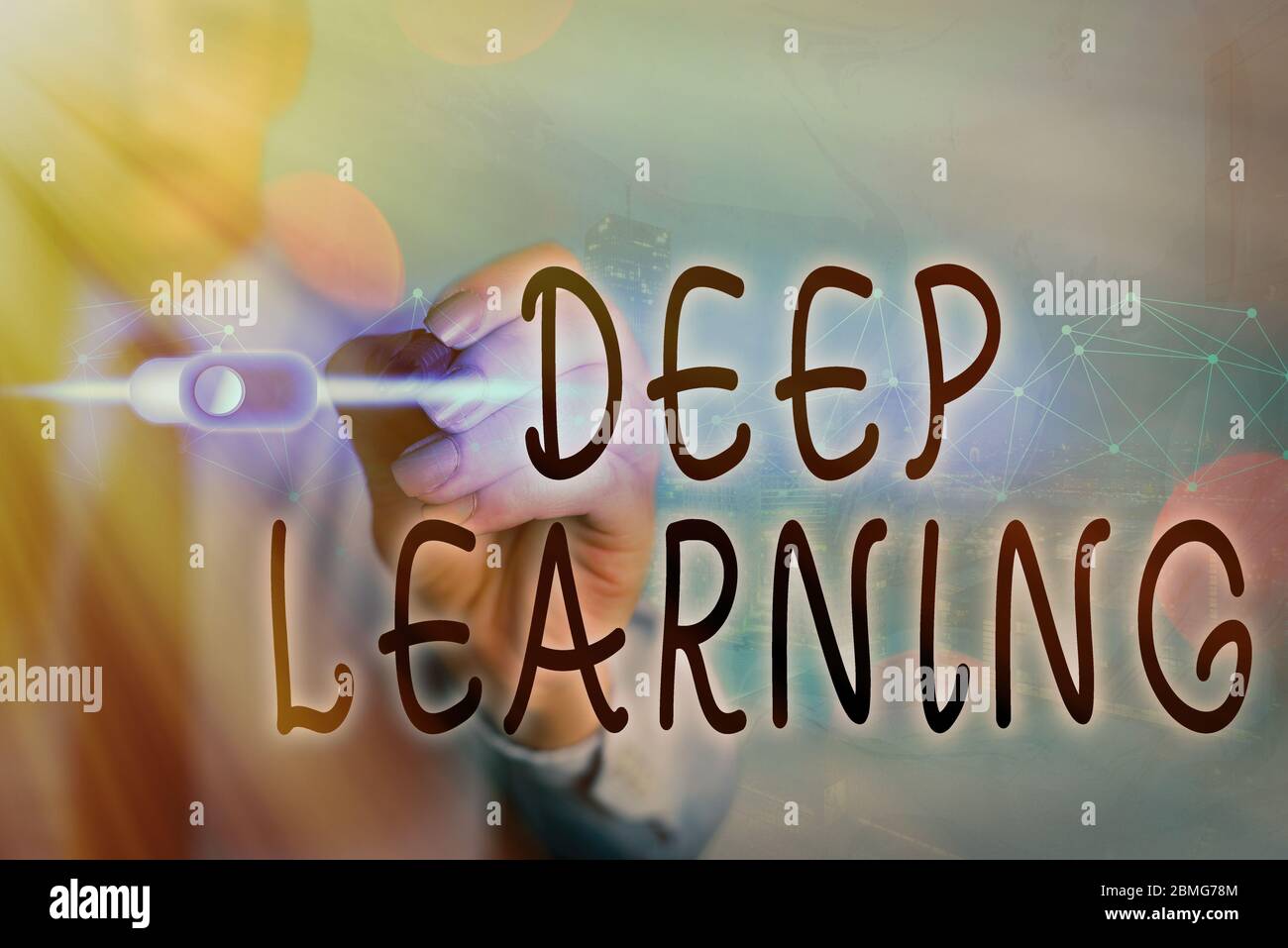 Writing note showing Deep Learning. Business concept for Hierarchical Abstractions Artificial ...