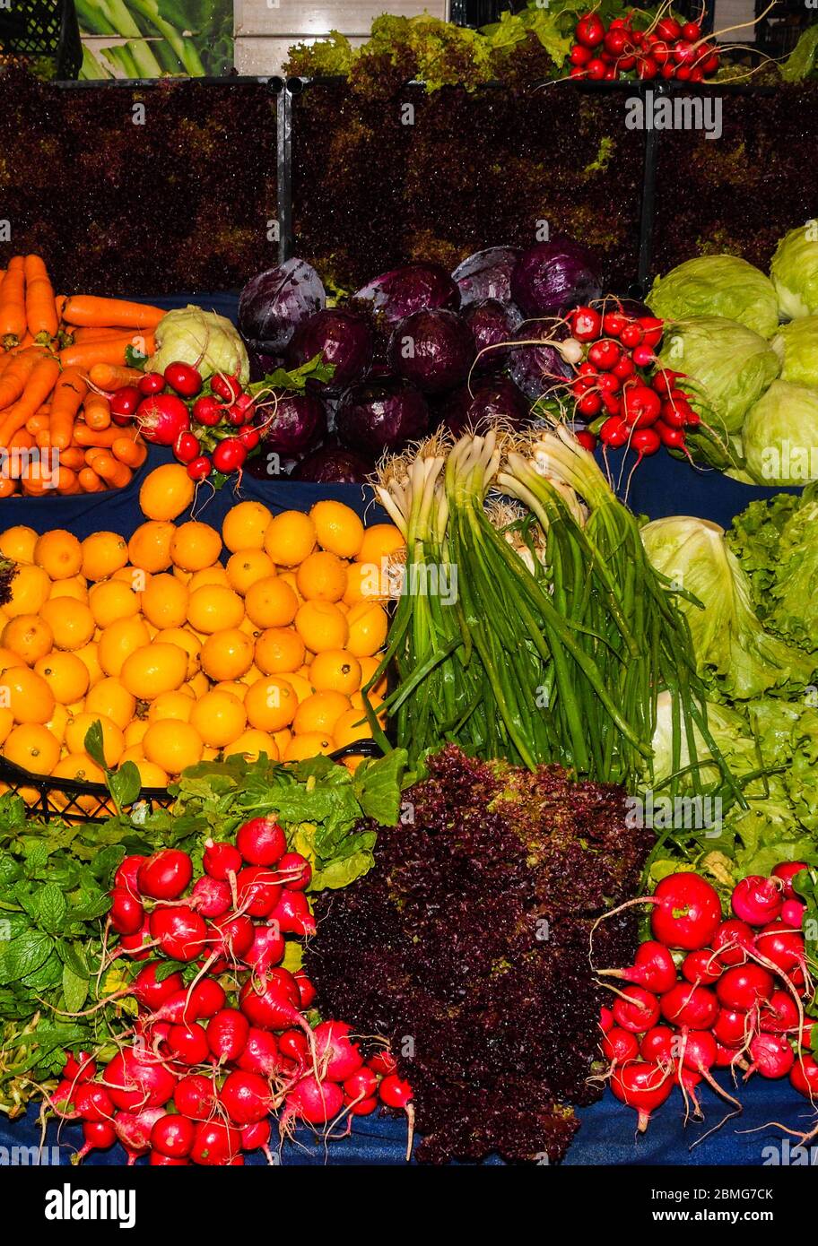 Fresh and organic fruits at farmers market. Biological and organic ...