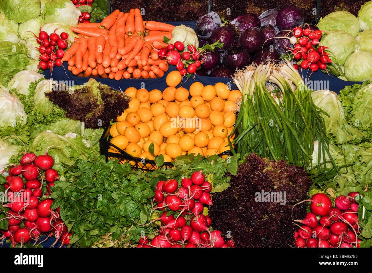 Fresh and organic fruits at farmers market. Biological and organic ...