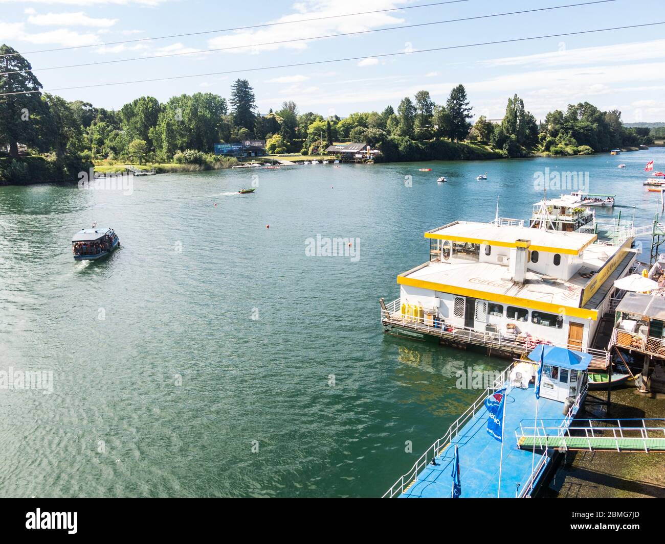 VALDIVIA, CHILE - JANUARY 12, 2018: Waterfront of Valdivia in Southern ...