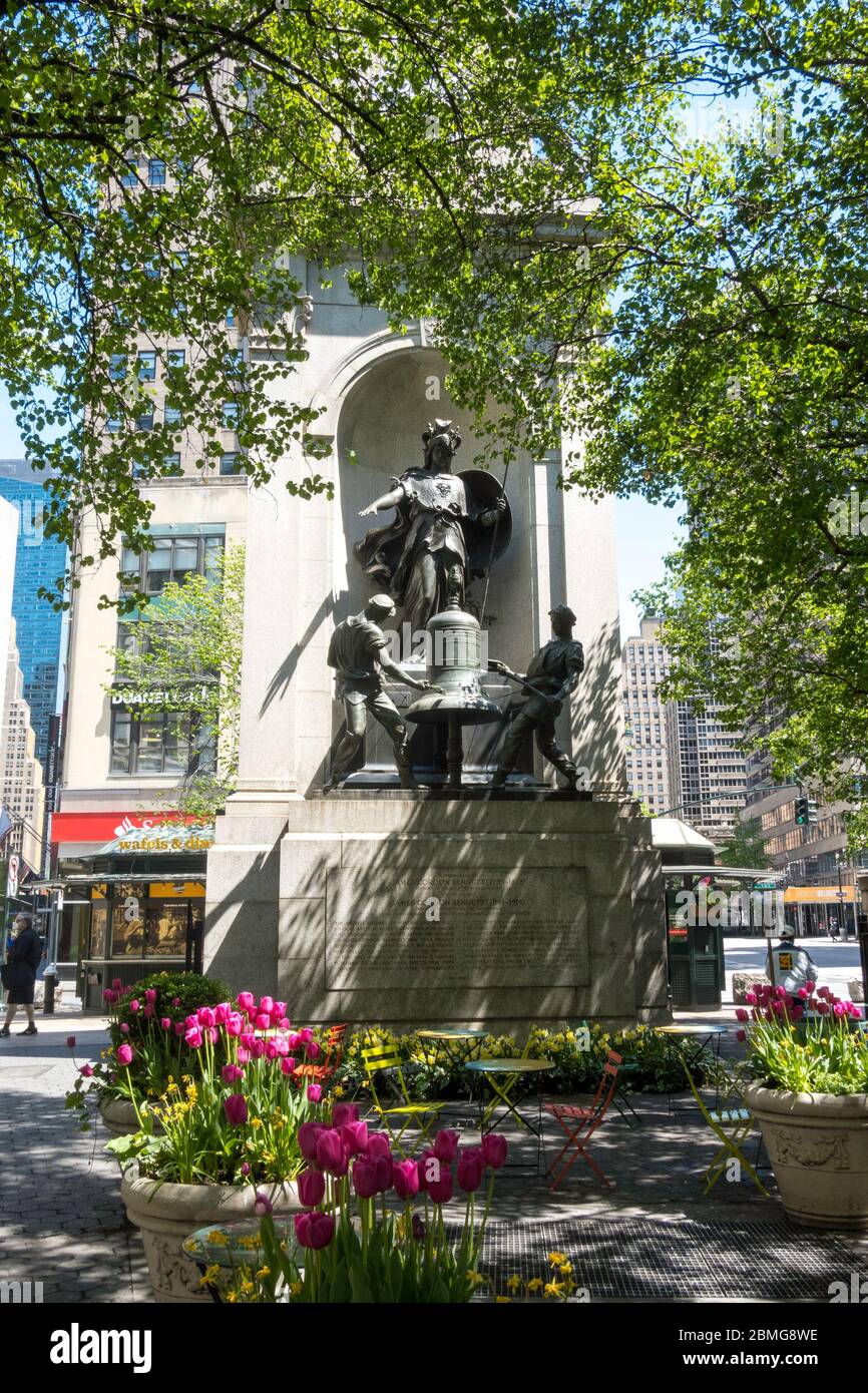 The James Gordon Bennett Monument, Herald Square Park, NYC Stock Photo ...