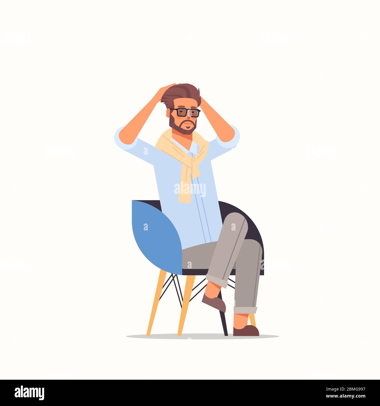 Pain migraine man bearded Cut Out Stock Images & Pictures - Alamy