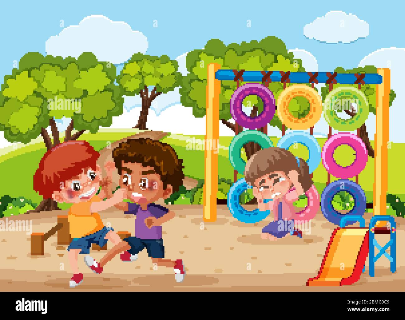 Bullying in the playground Stock Vector Images - Alamy