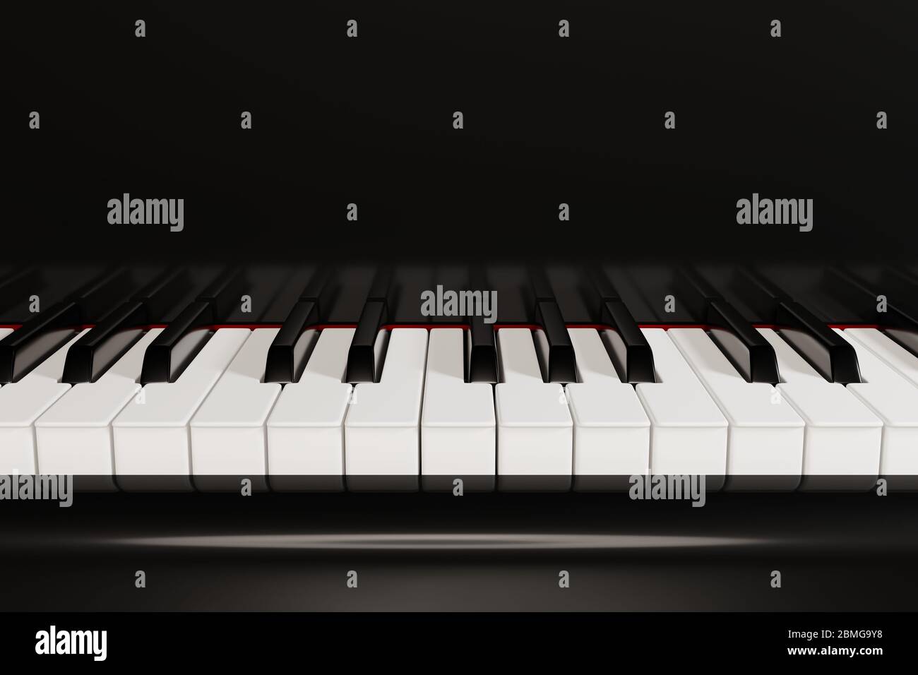 Piano keyboard close up view 3D illustration Stock Photo - Alamy