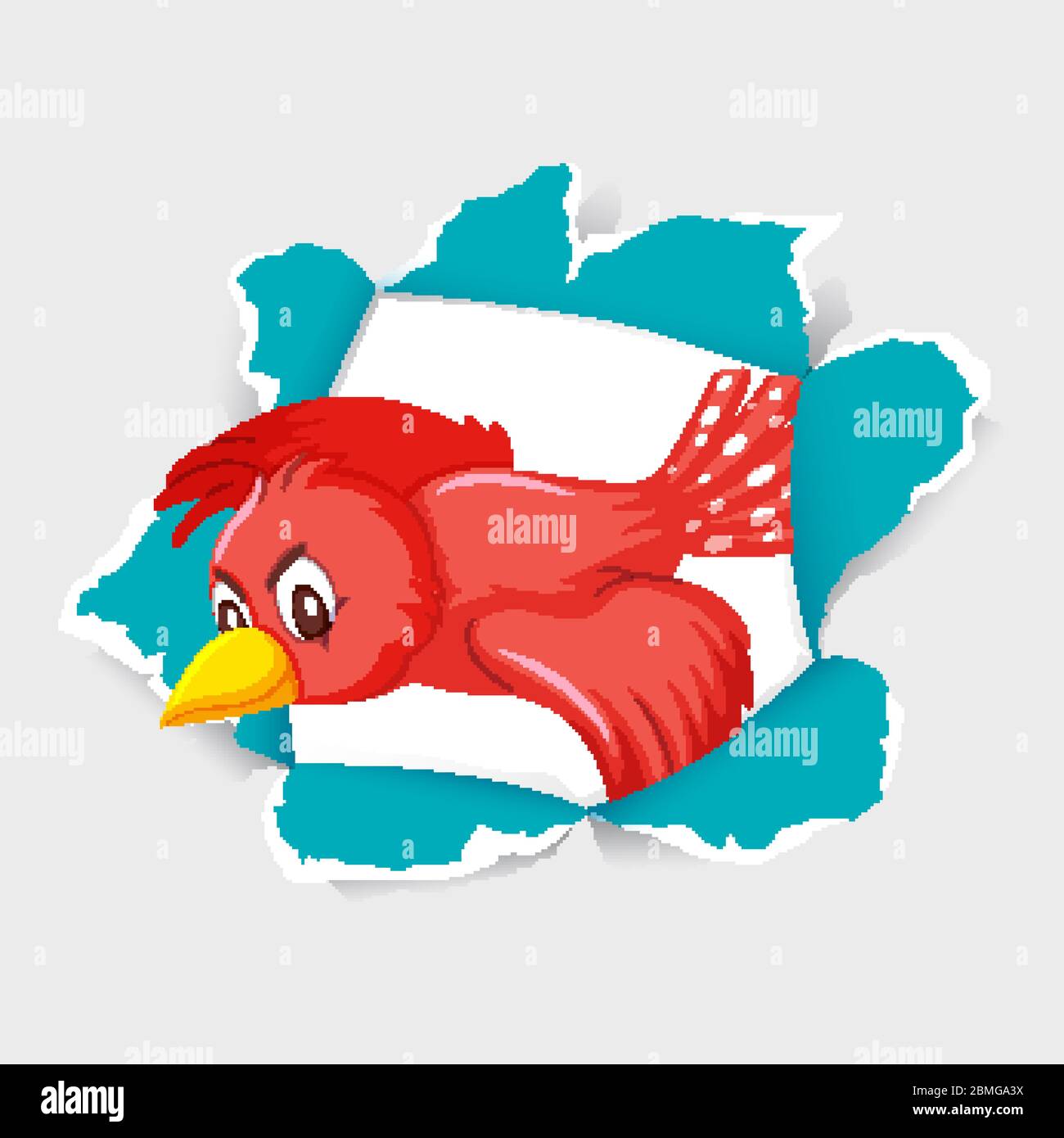 Background template design with red bird flying illustration Stock ...