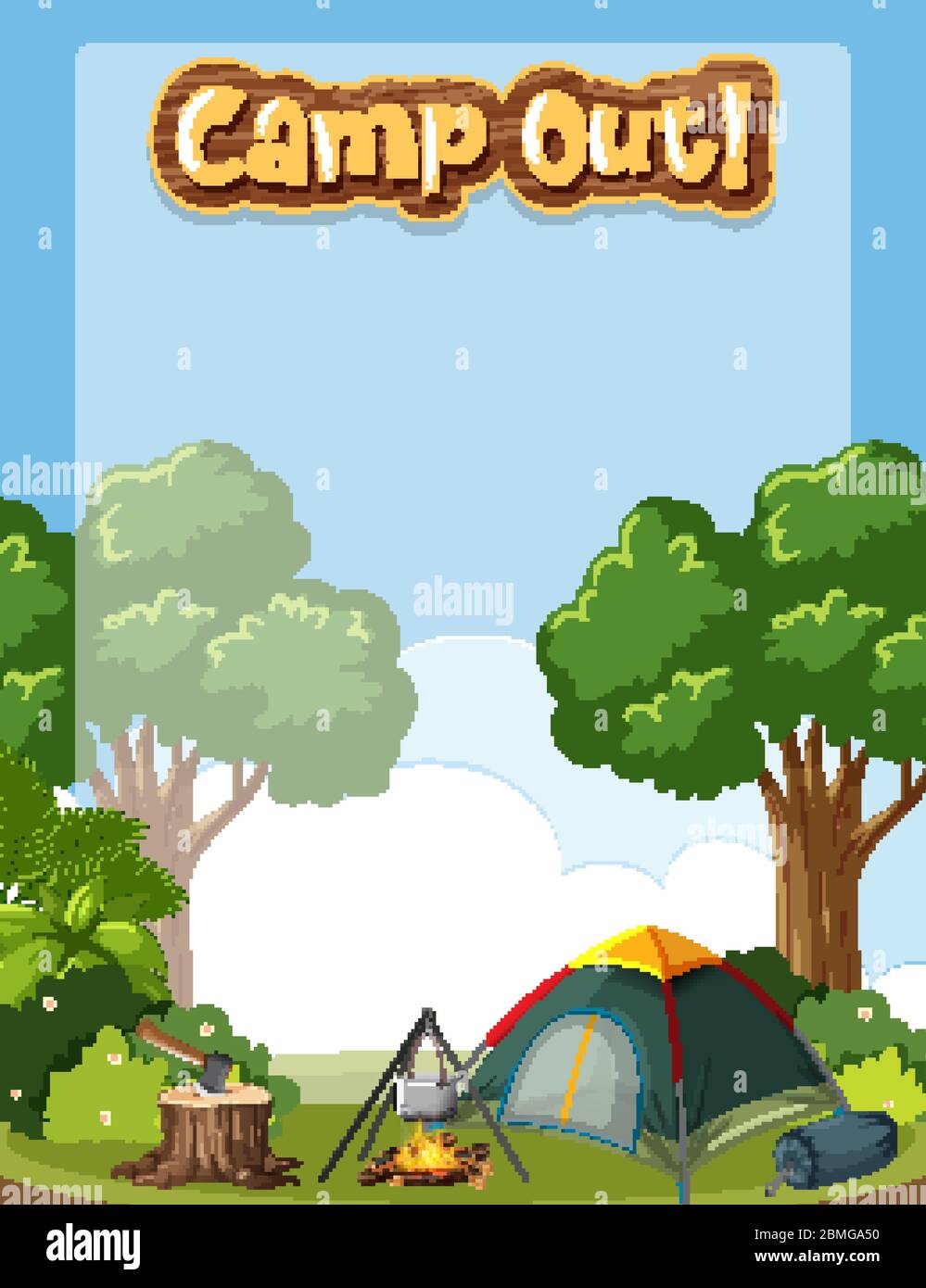 Background template with camping theme illustration Stock Vector Image ...