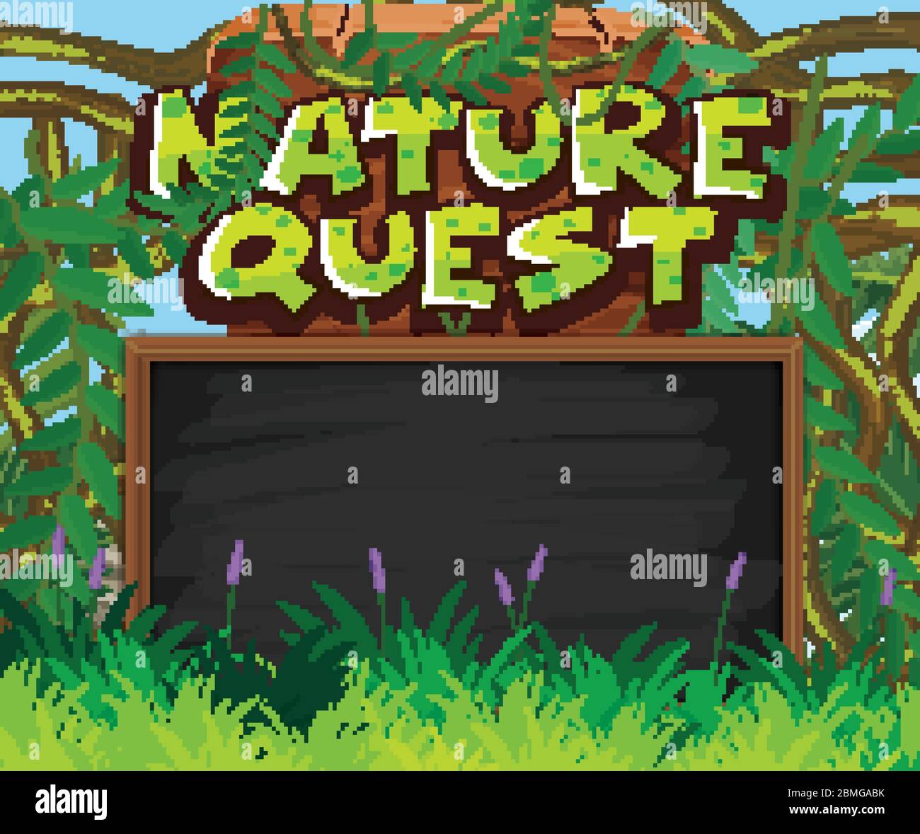 Banner template with forest in background illustration Stock Vector ...