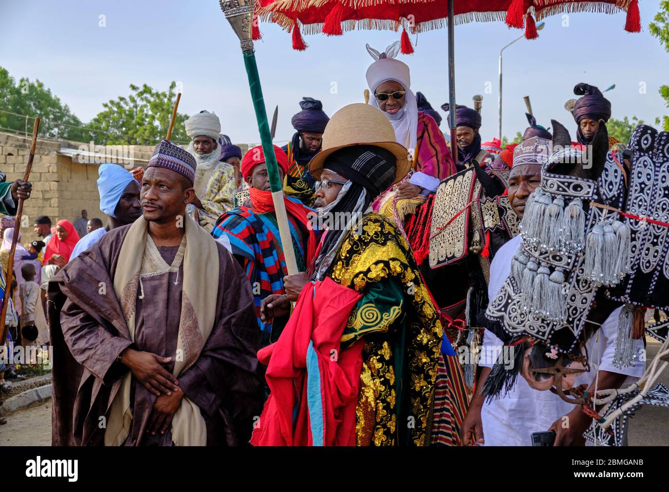 HRH the Emir of Gumel parading the streets of Gumel scorted by his ...