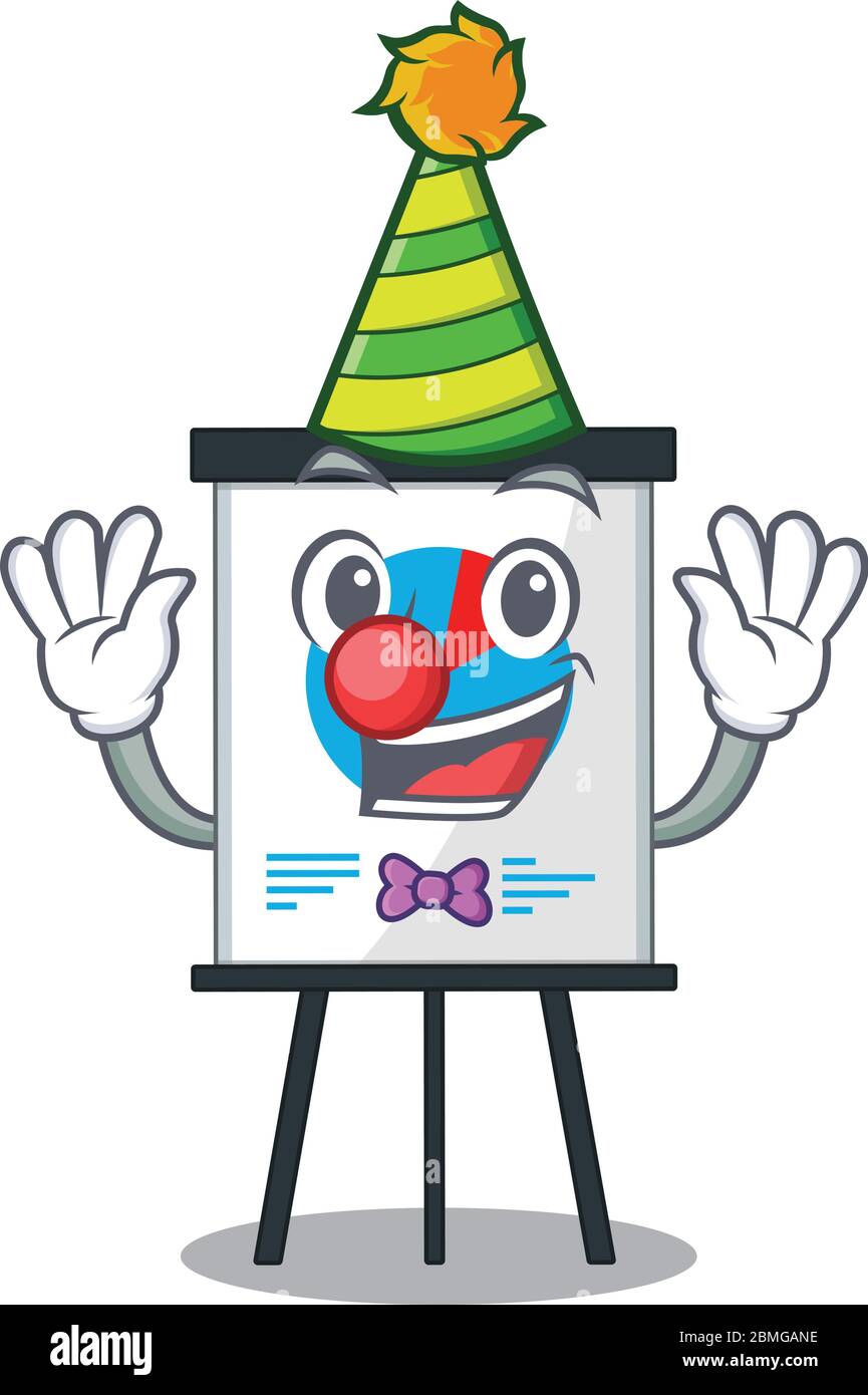cartoon character design concept of cute clown corona graph Stock ...