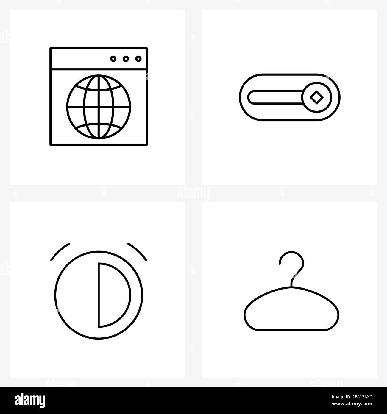 4 Universal Icons Pixel Perfect Symbols of globe, clock, banking ...