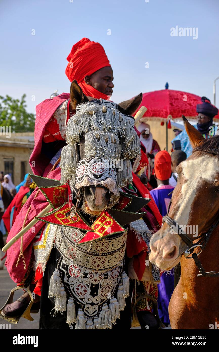 HRH the Emir of Gumel parading the streets of Gumel scorted by his ...