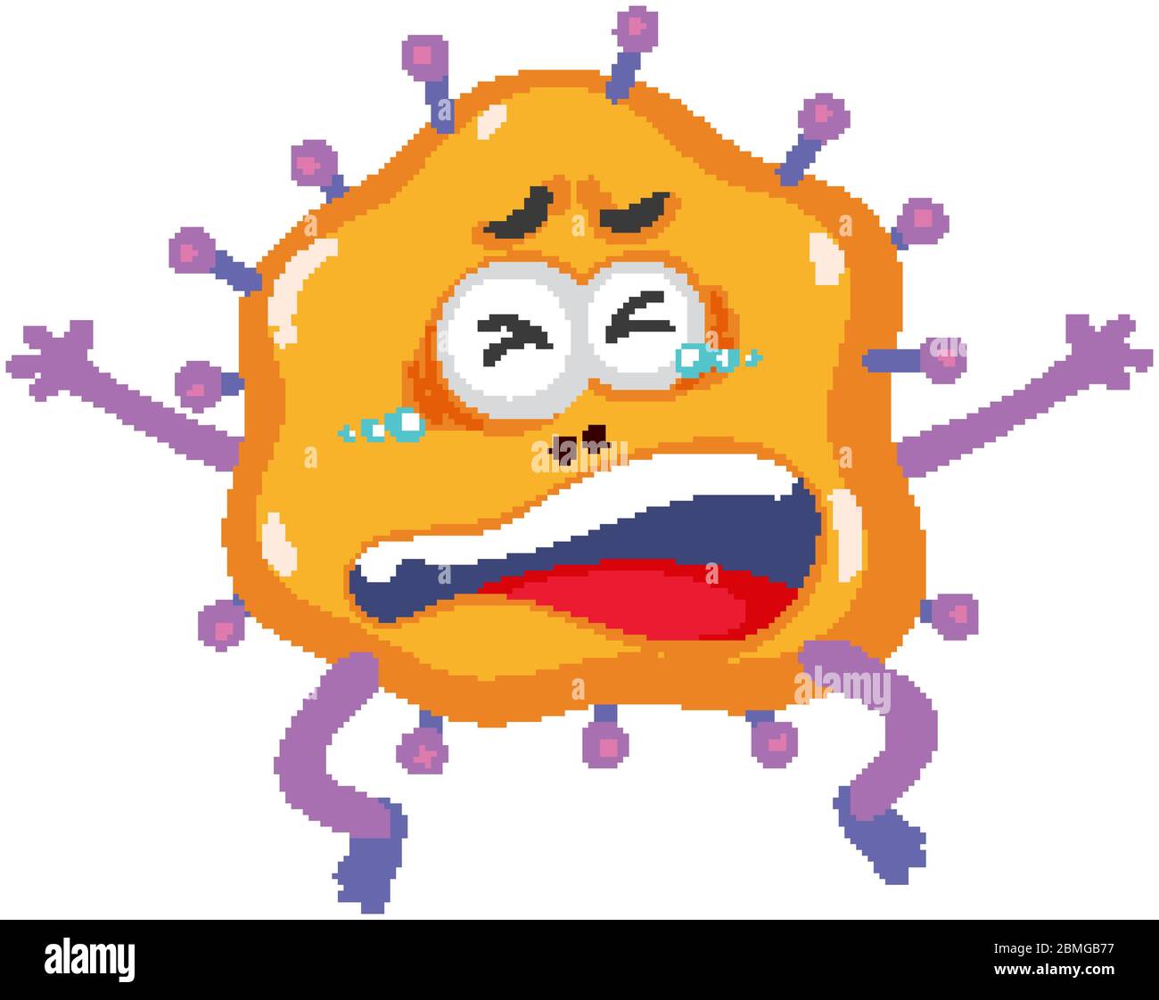 Single cell of virus with expression on the face illustration Stock ...