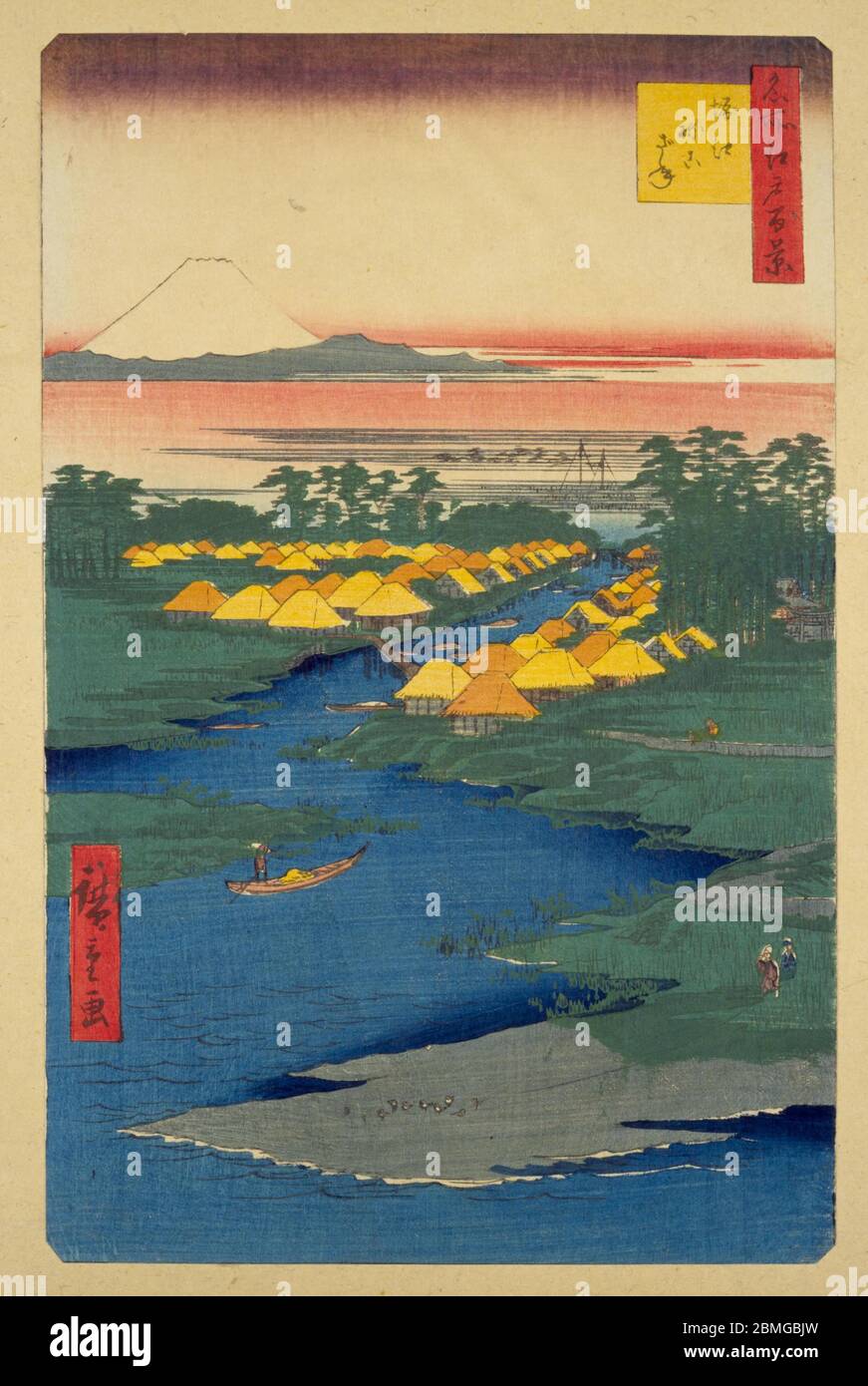 [ 1850s Japan - Country Villages and Mount Fuji ] — Villages along a ...