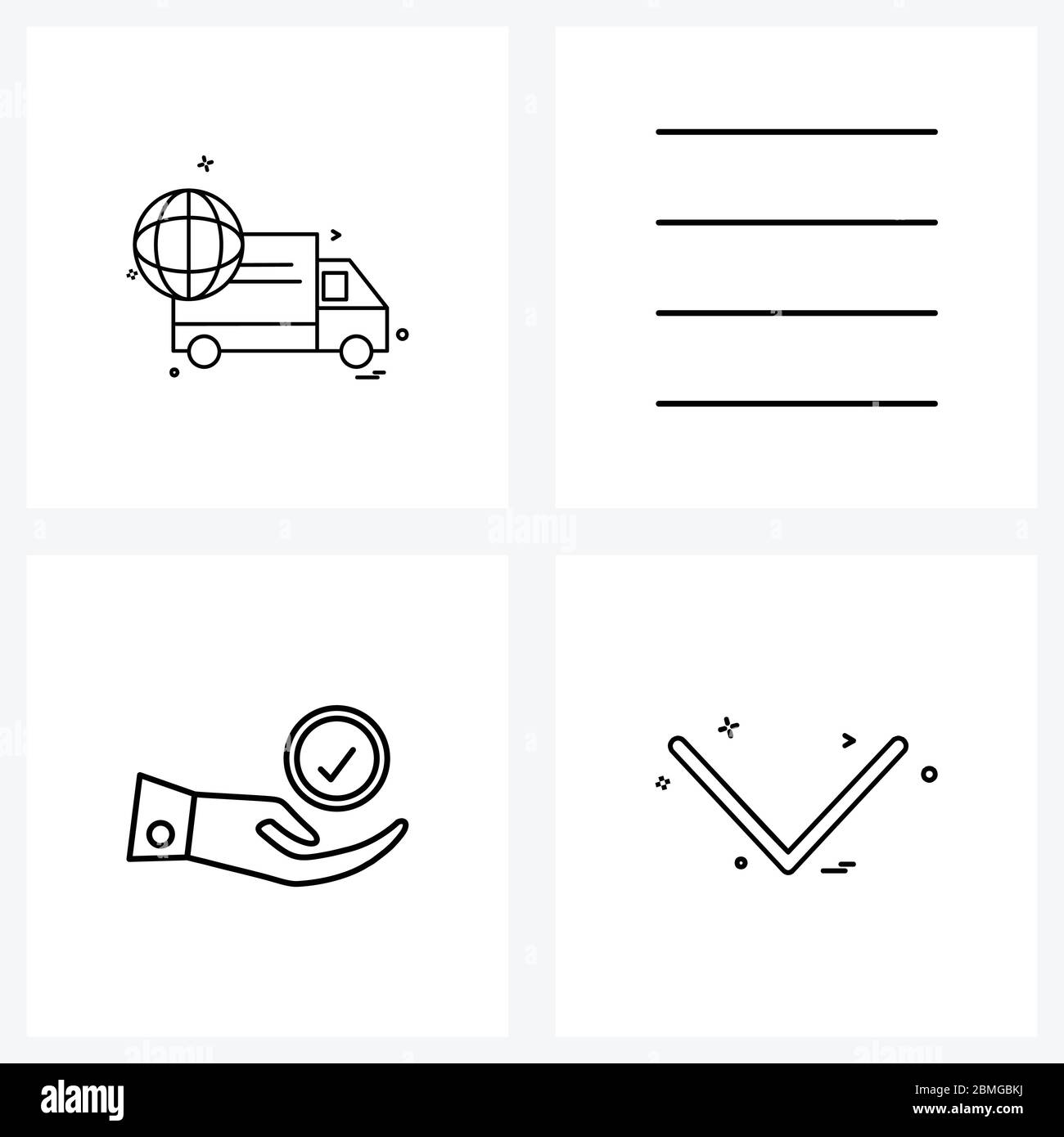 Set of 4 Line Icon Signs and Symbols of travel, direction, sign ...