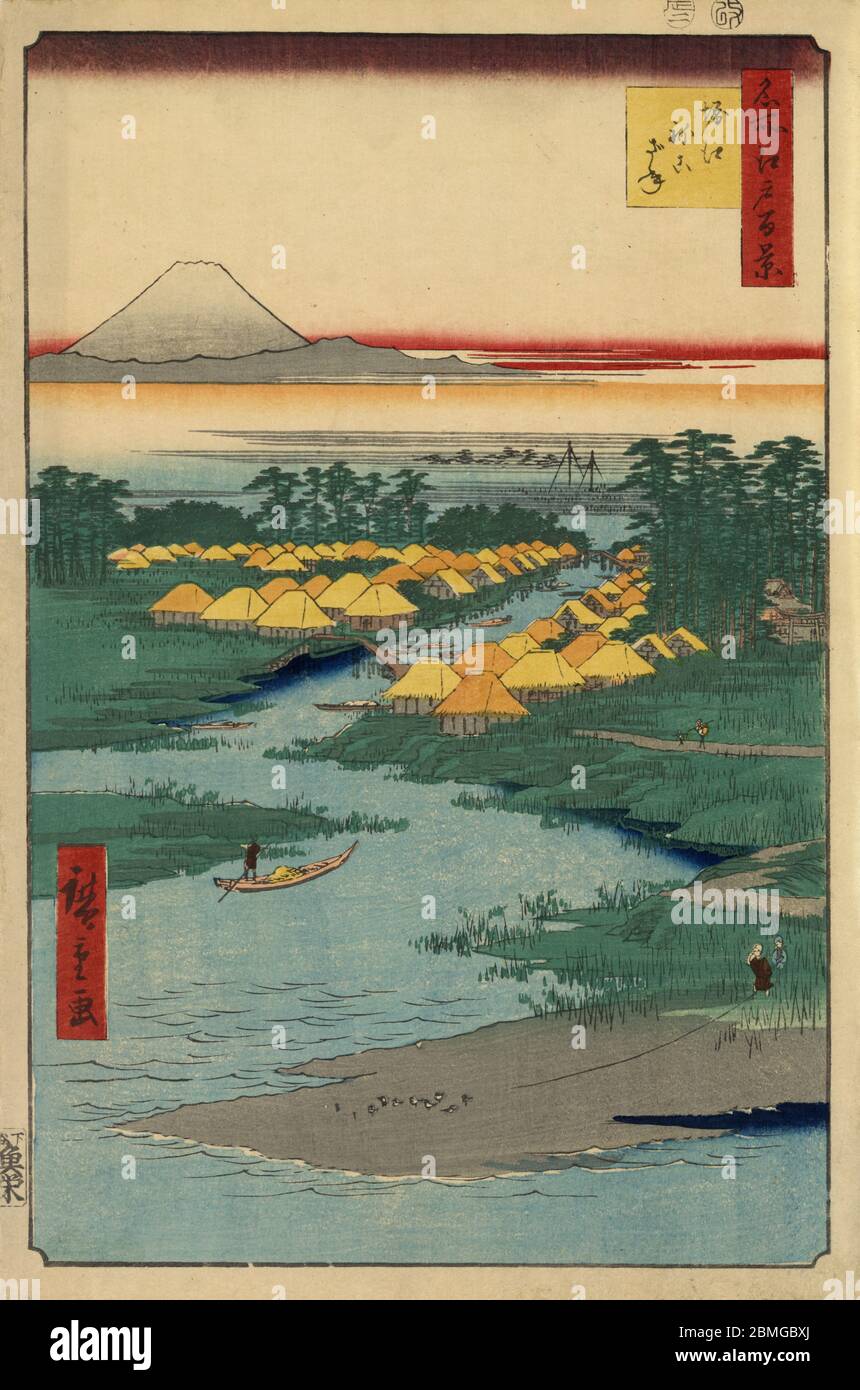 [ 1850s Japan - Country Villages and Mount Fuji ] — Villages along a ...
