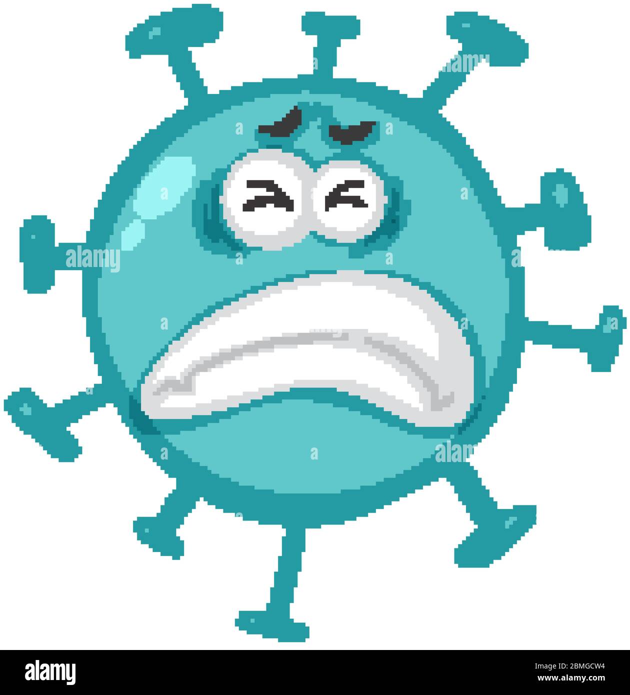 Single cell of virus with expression on the face illustration Stock ...