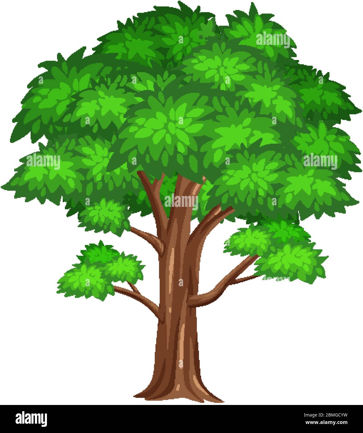 One big tree on white background illustration Stock Vector Image & Art ...