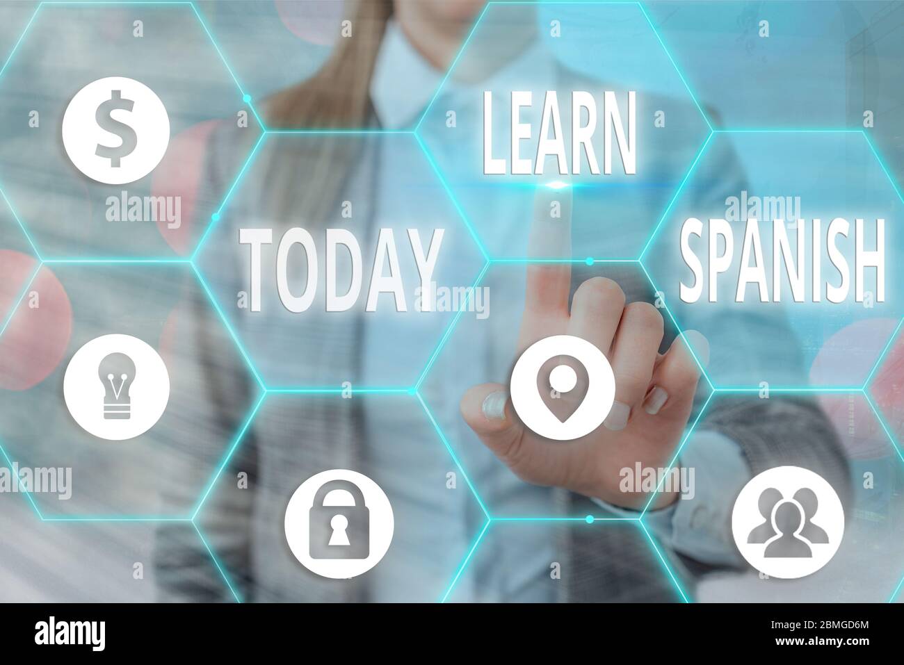 Writing note showing Learn Spanish. Business concept for Translation ...