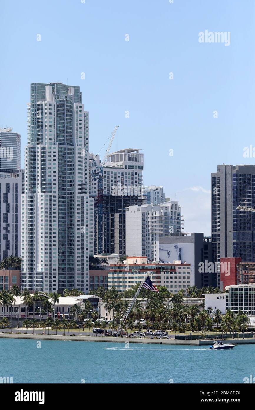 MIAMI, FL - MAY 8: A view of frontline workers waiting to see the U.S ...
