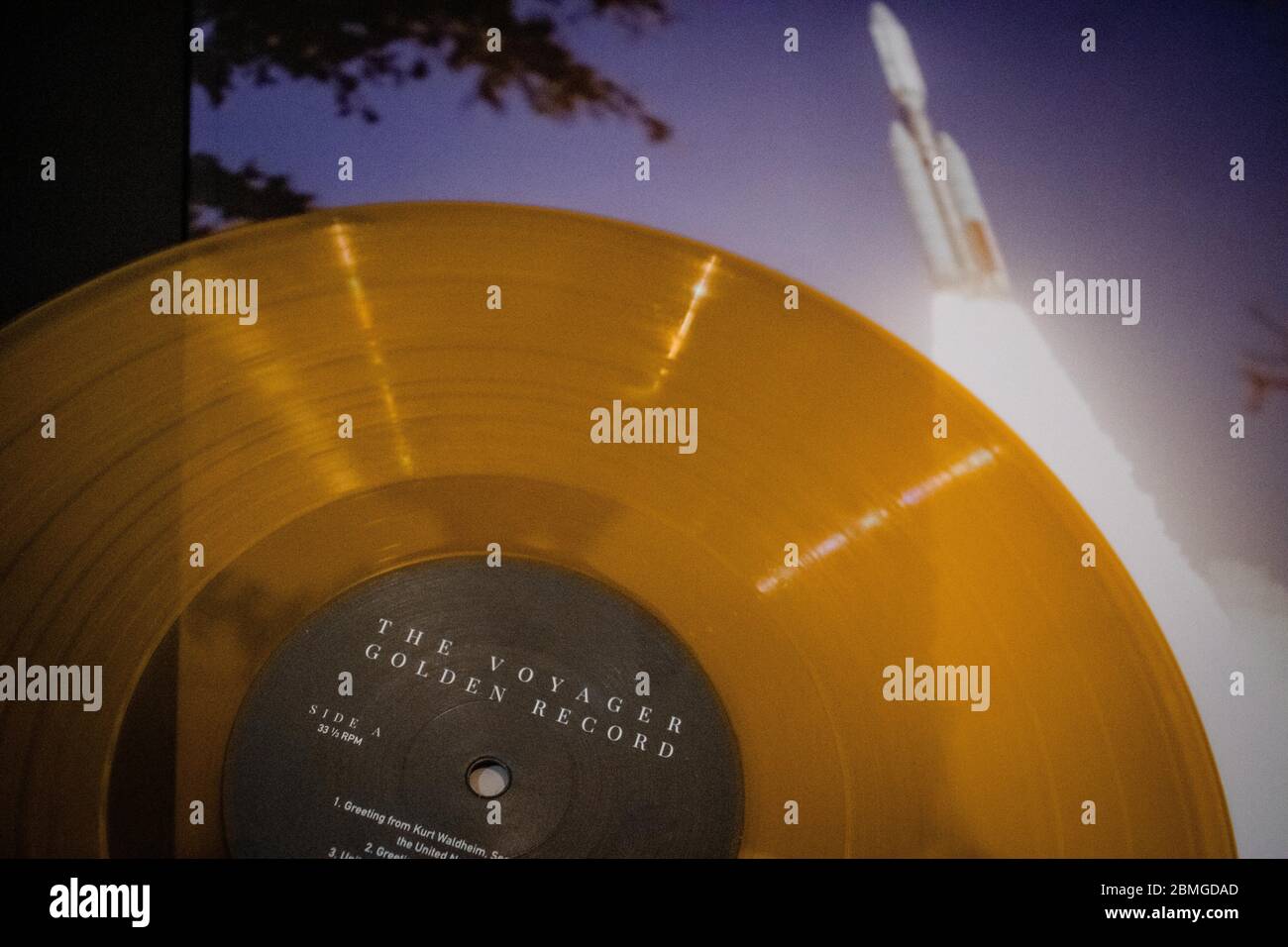 The Golden Record on a turntable being played Stock Photo - Alamy