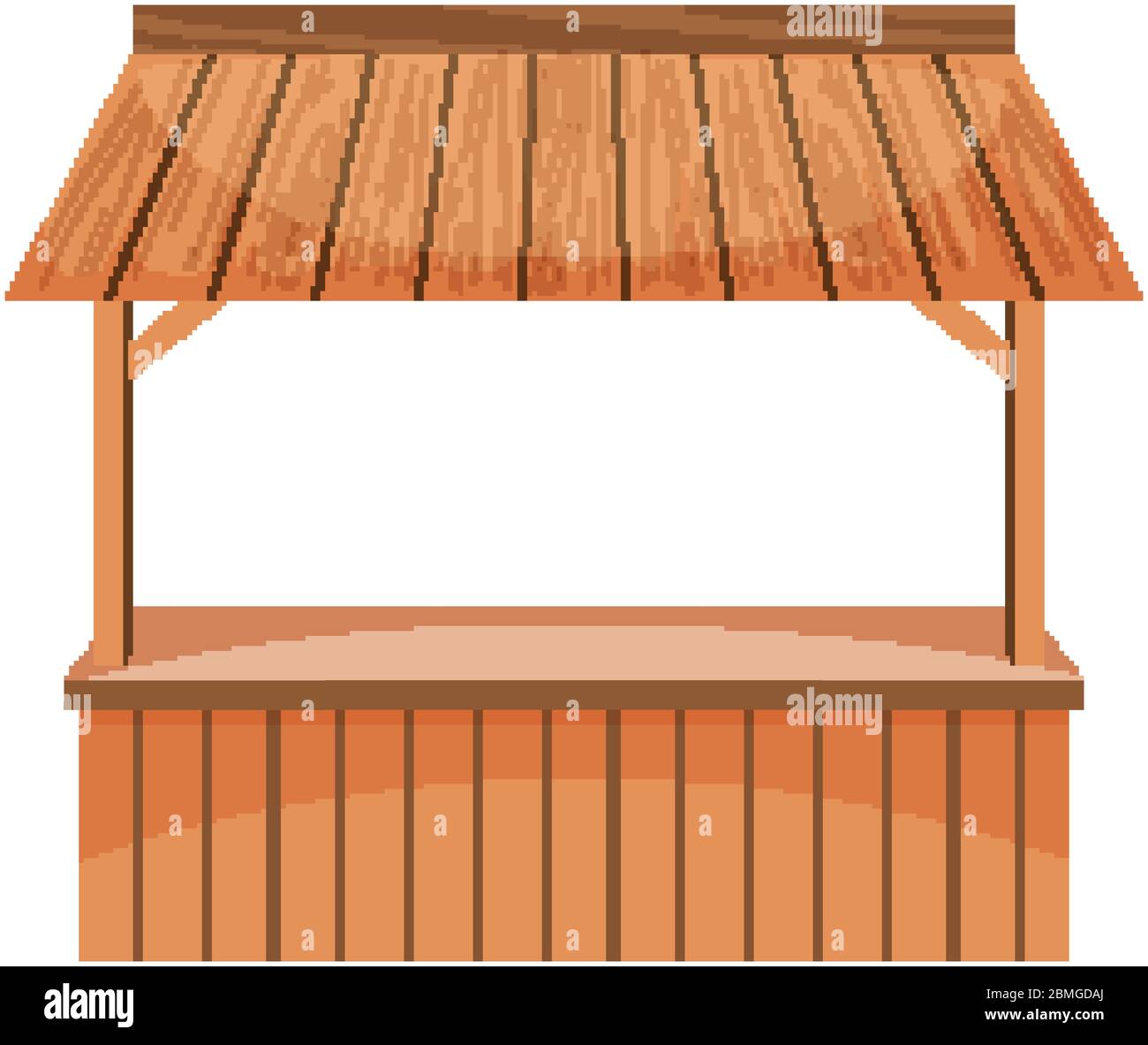 Wooden vendor on white background illustration Stock Vector Image & Art ...