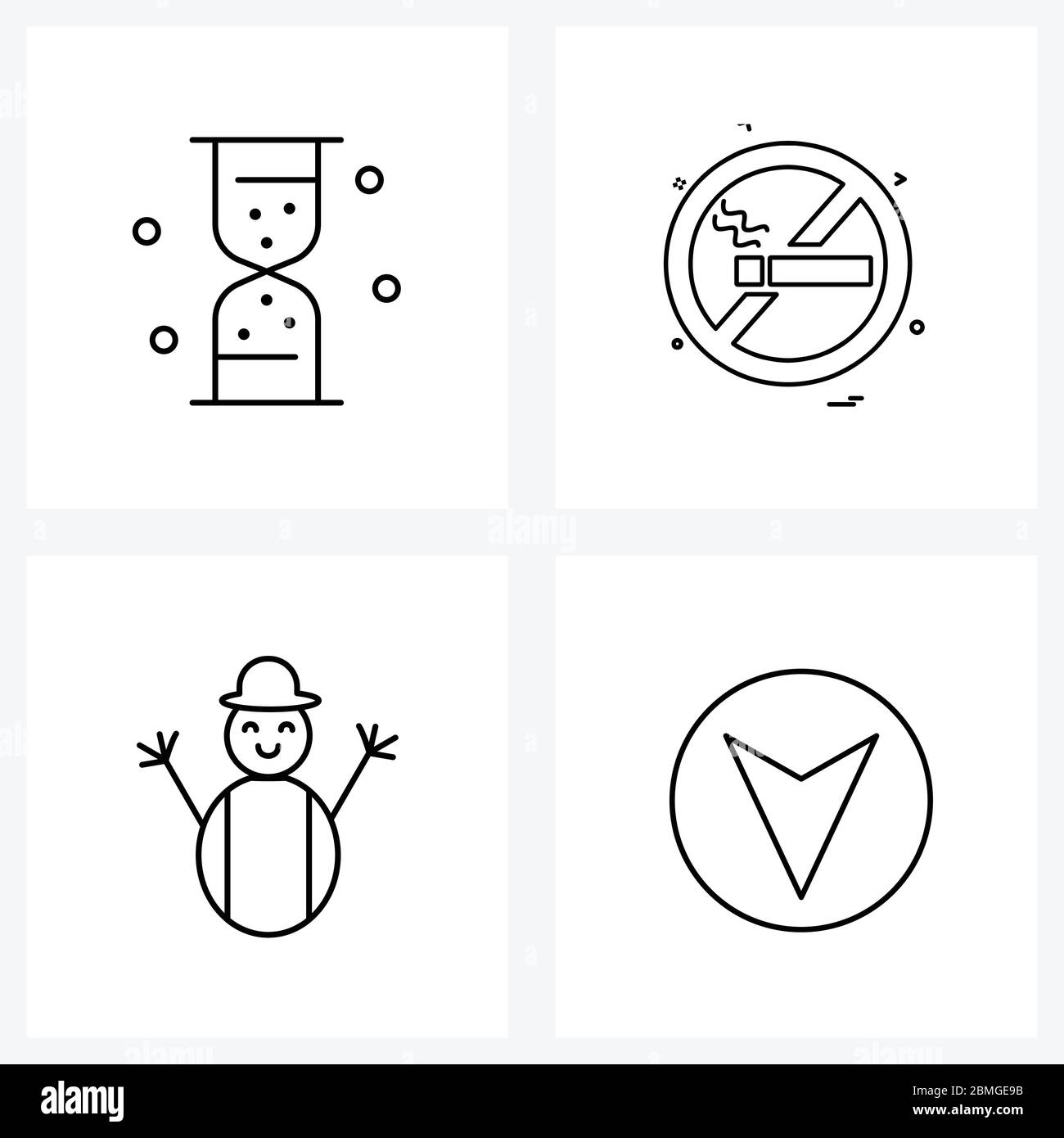 Universal Symbols of 4 Modern Line Icons of communication, Christmas ...