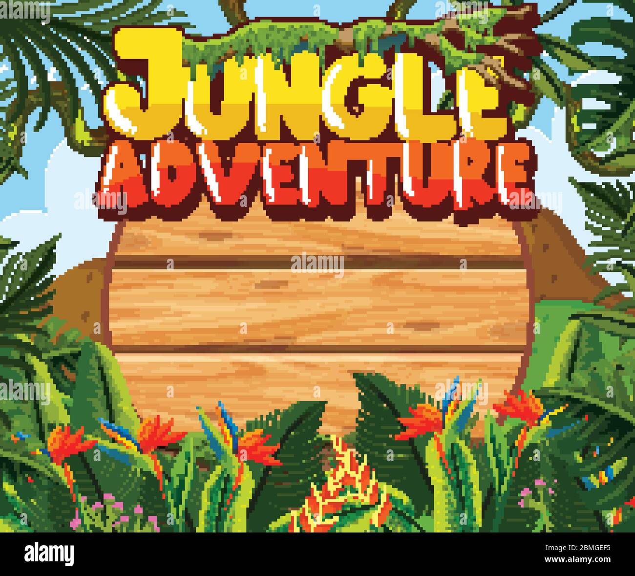 Banner template with forest in background illustration Stock Vector ...