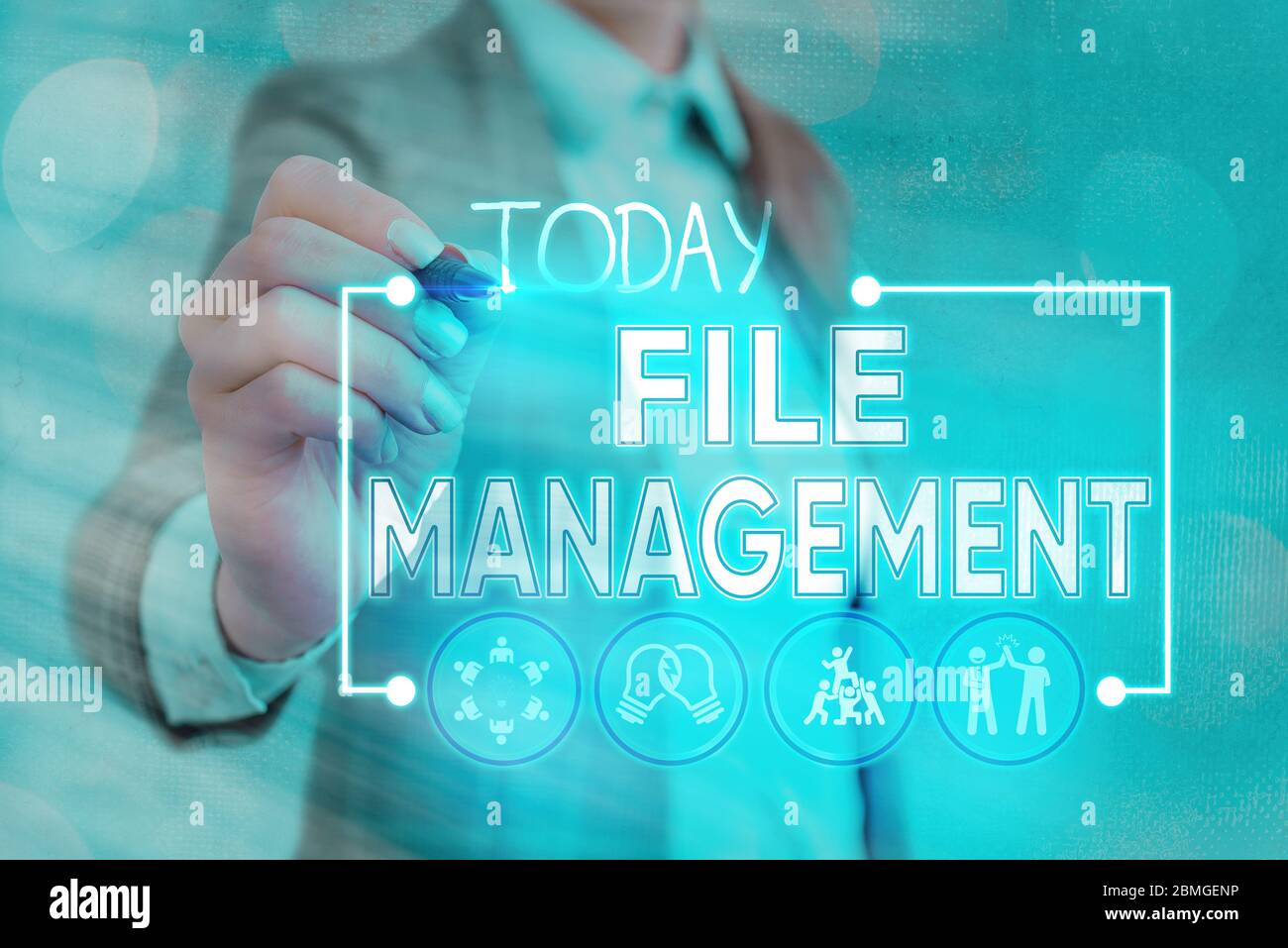 Writing note showing File Management. Business concept for computer ...