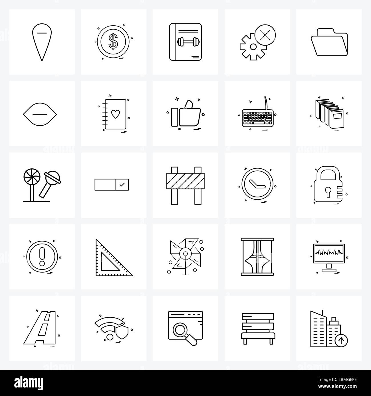 Interface settings symbols Black and White Stock Photos & Images - Alamy