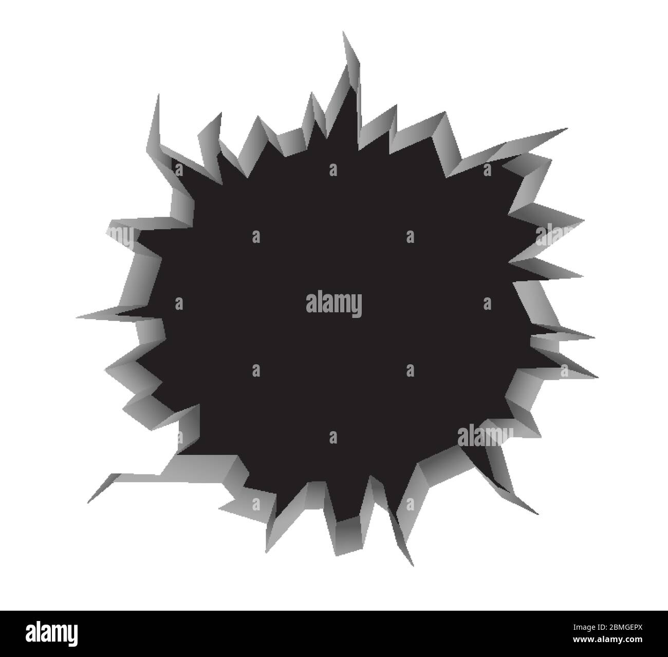 Background design with big hole on the wall illustration Stock Vector ...