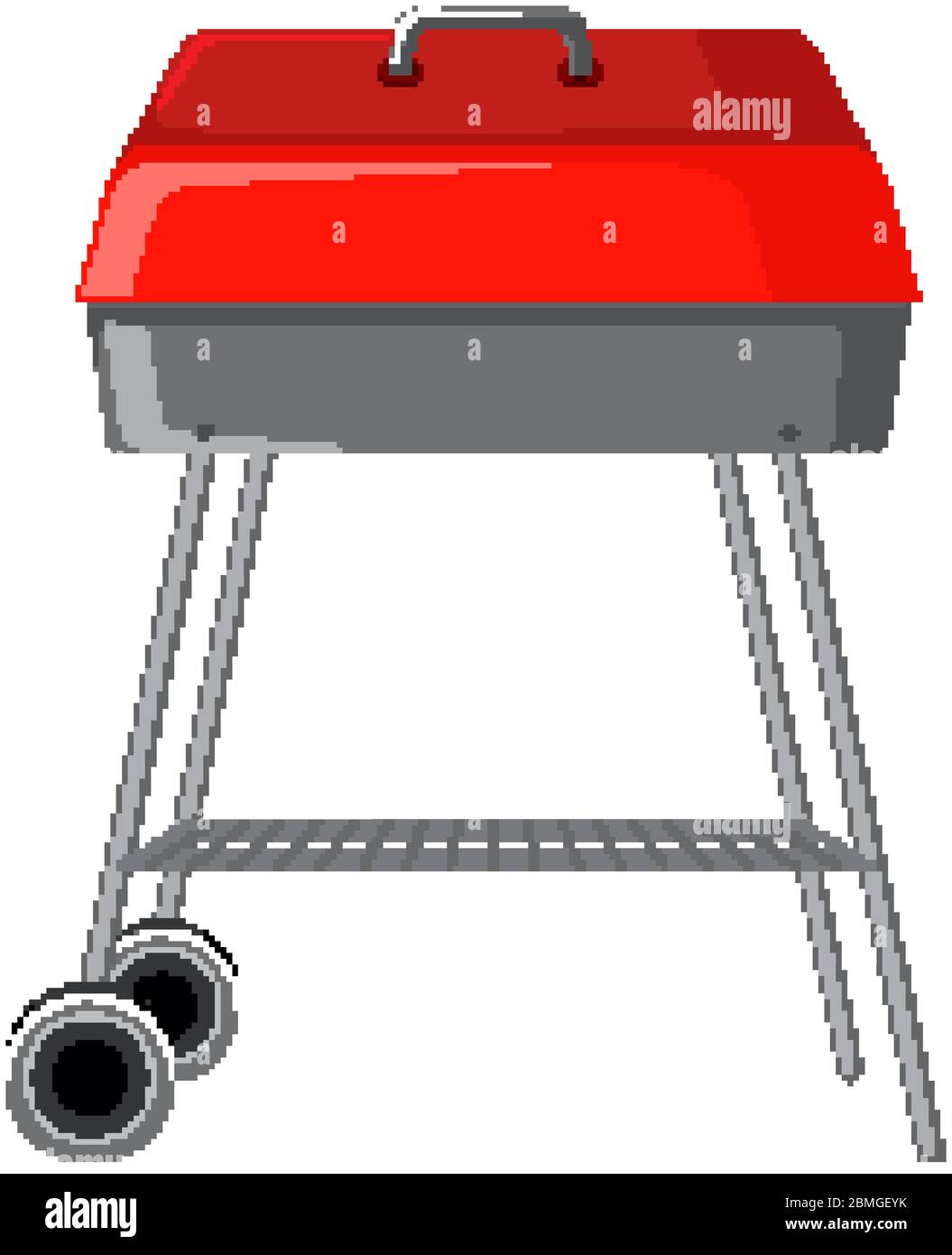 Red barbecue grill on white background illustration Stock Vector Image ...