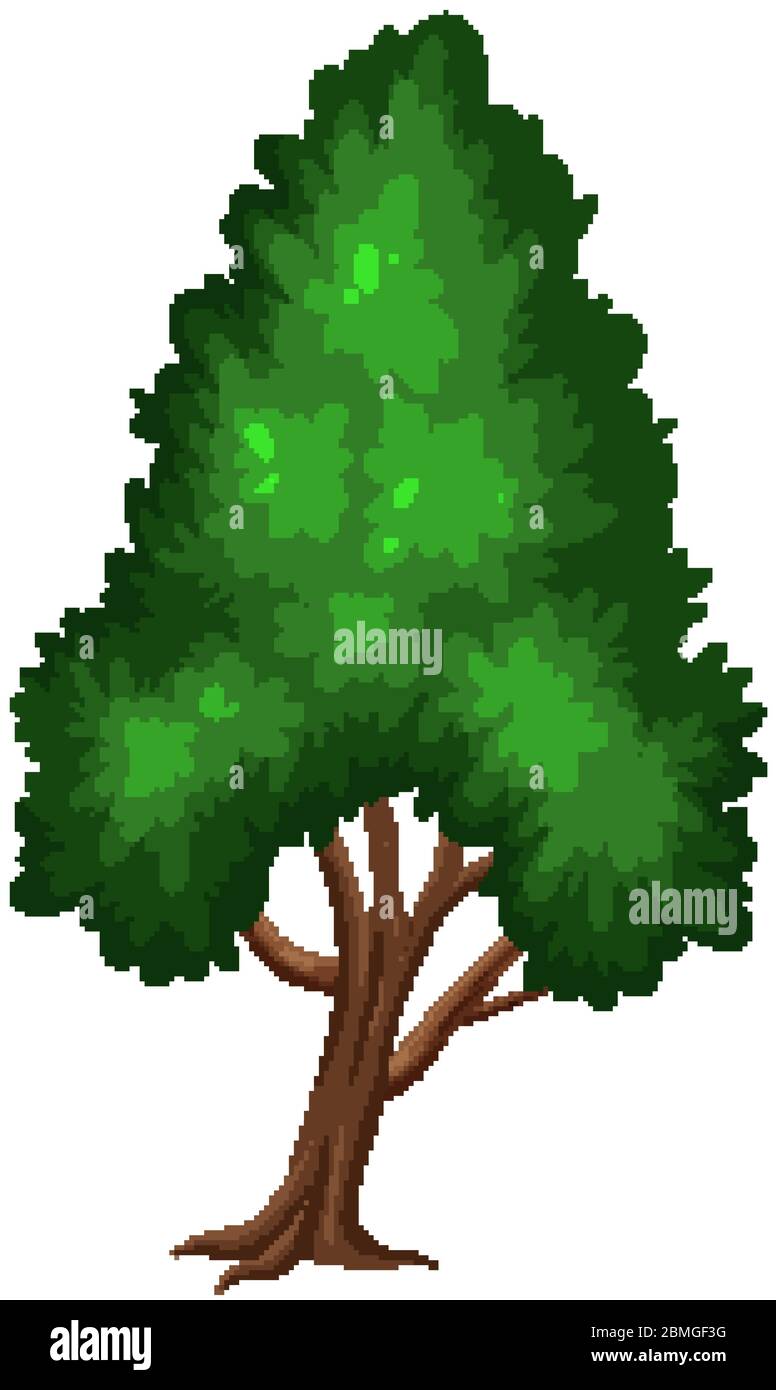 One big tree on white background illustration Stock Vector Image & Art ...