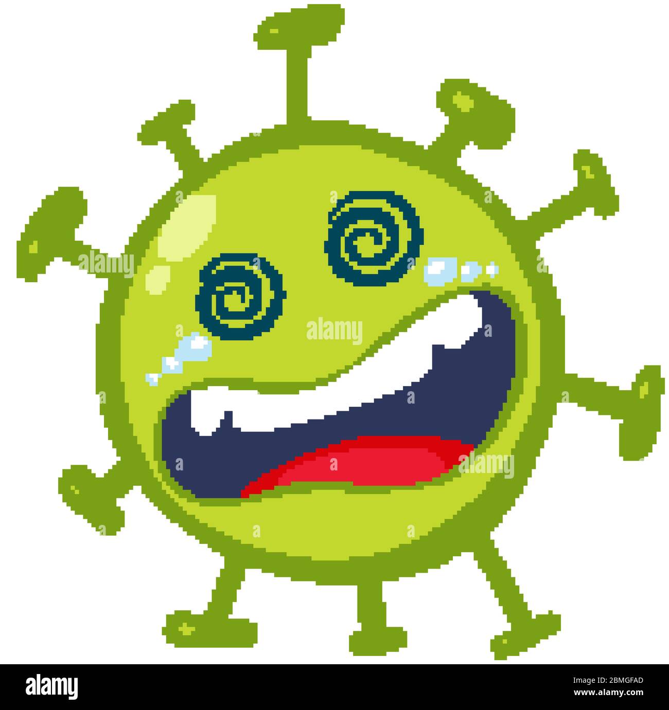 Single cell of virus with expression on the face illustration Stock ...