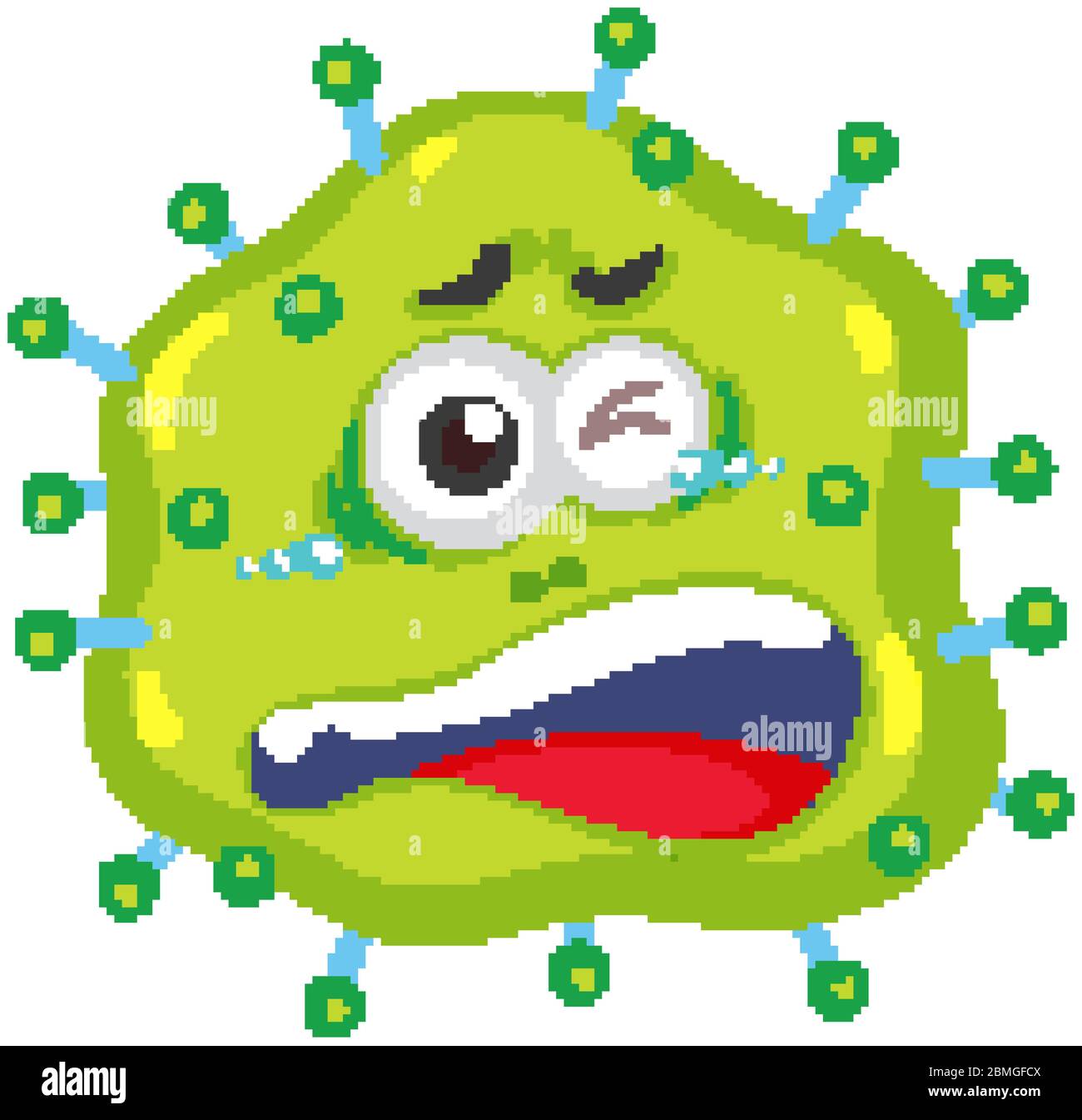 Single cell of virus with expression on the face illustration Stock ...