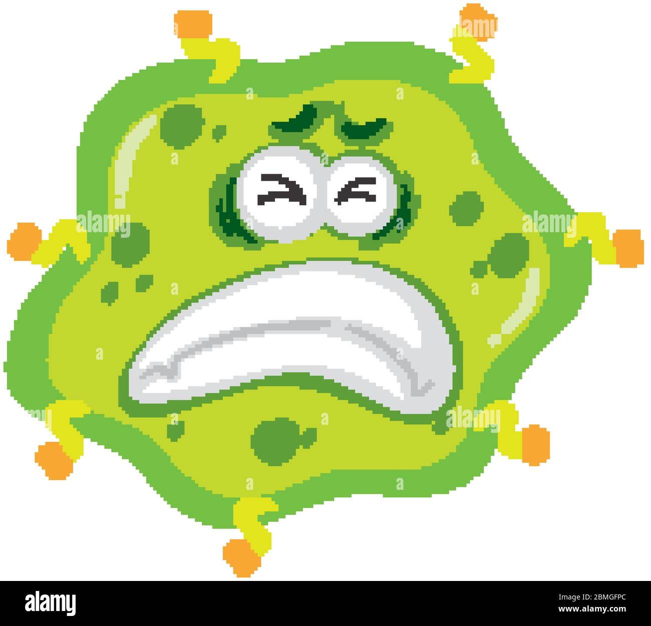 Single cell of virus with expression on the face illustration Stock ...