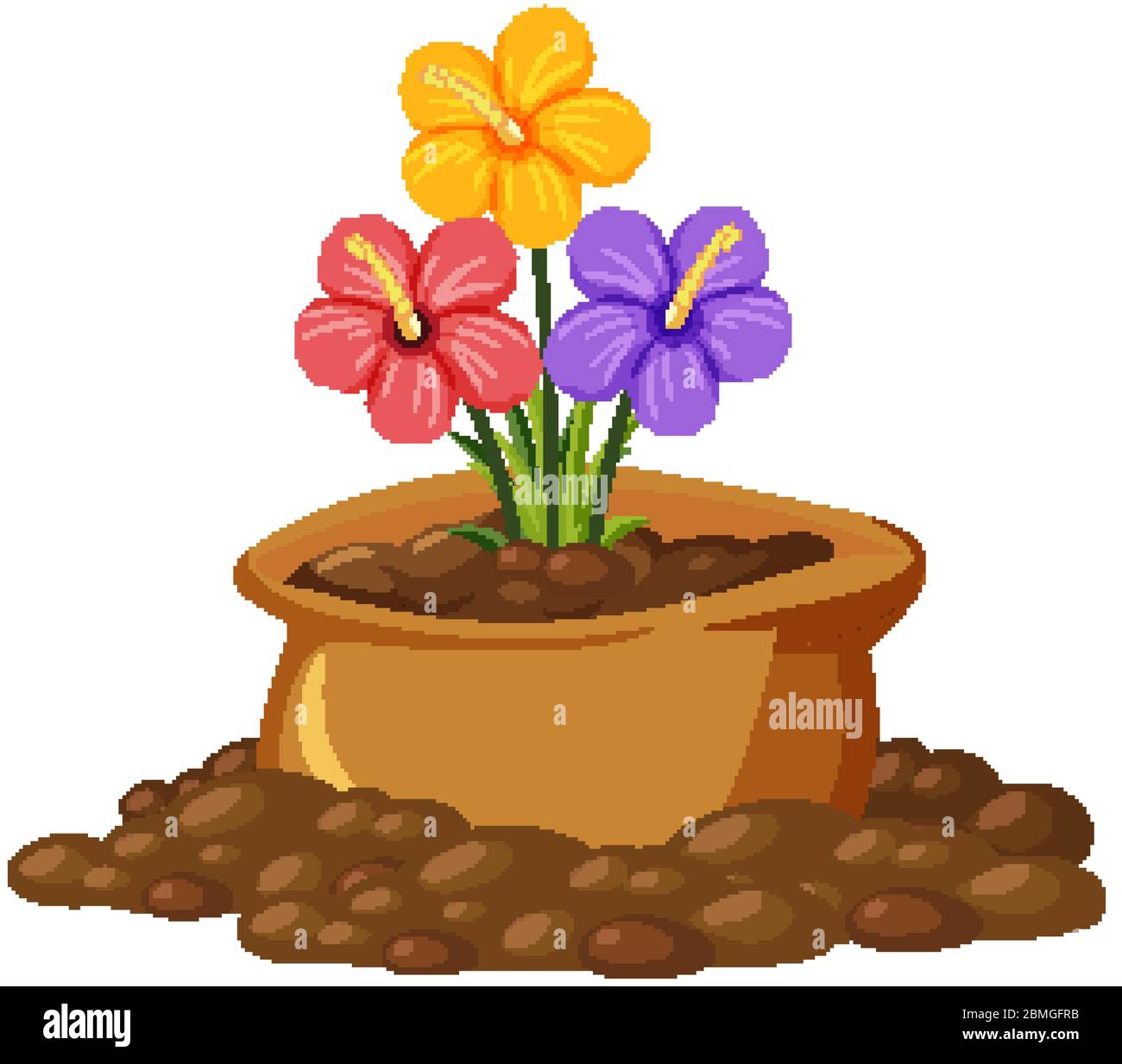 Colorful flowers in brown bag illustration Stock Vector Image & Art - Alamy
