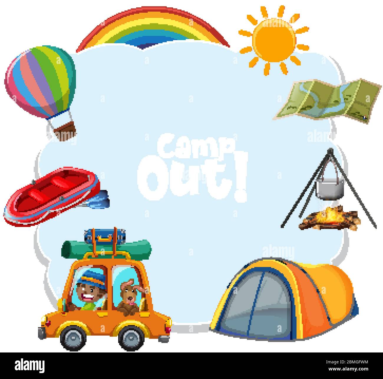 Background template with camping theme illustration Stock Vector Image ...