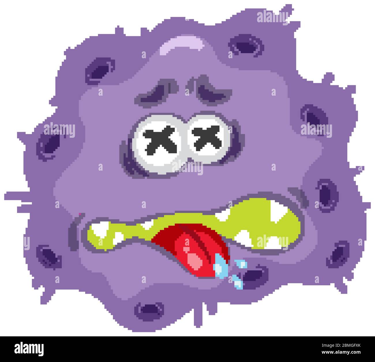 Single cell of virus with expression on the face illustration Stock ...