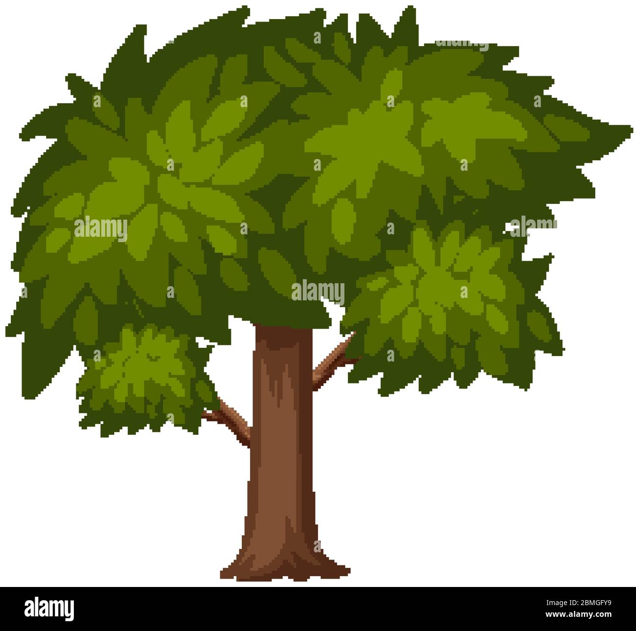 One big tree on white background illustration Stock Vector Image & Art ...