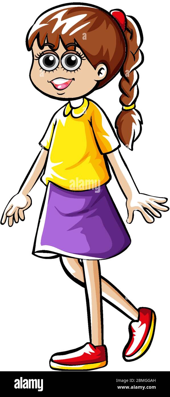 Single person standing on white background illustration Stock Vector ...