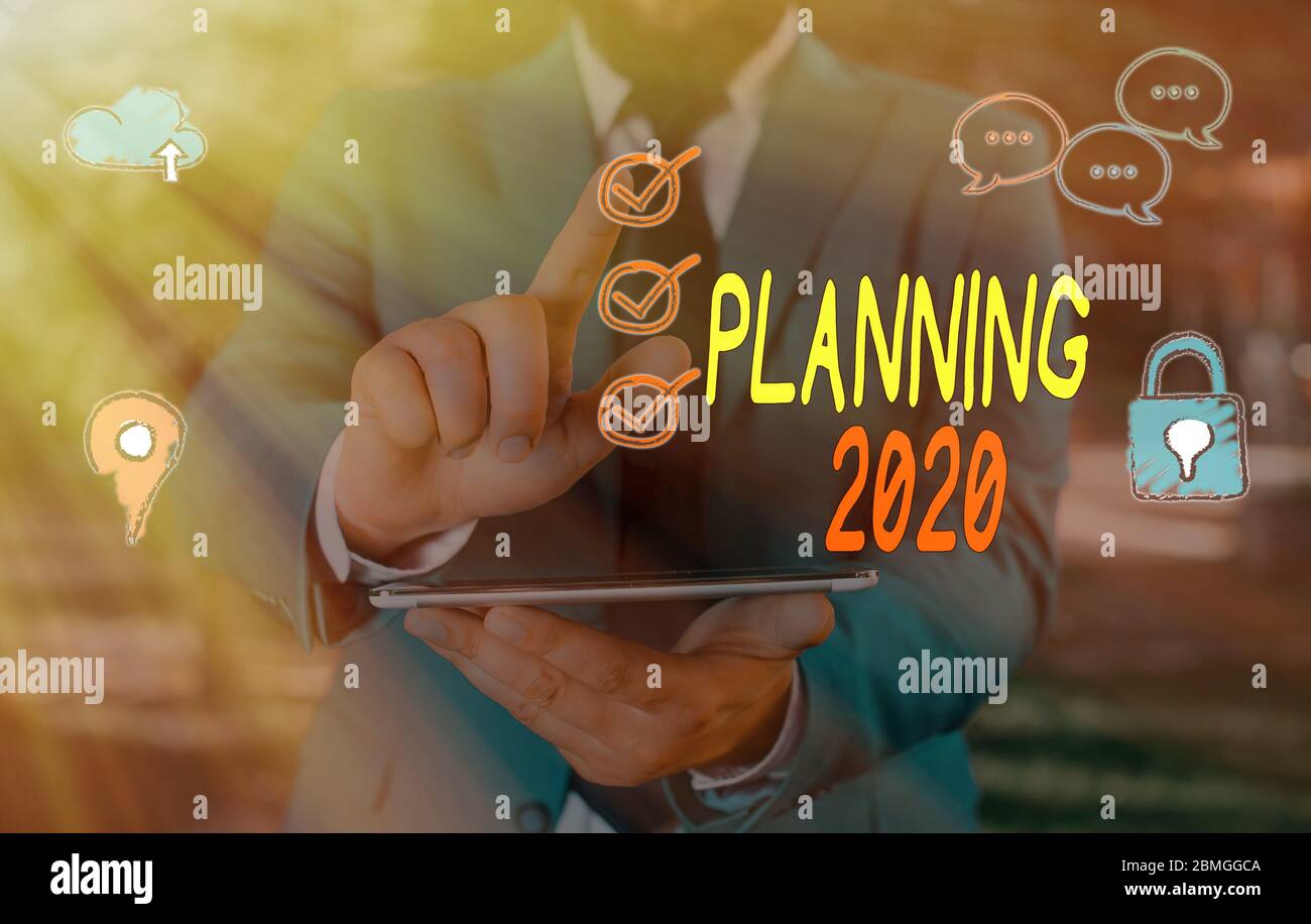 Text sign showing Planning 2020. Business photo showcasing Begin with ... Text sign showing Planning 2020. Business photo showcasing Begin with ...