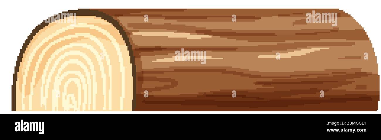 Wooden log on white background illustration Stock Vector Image & Art ...
