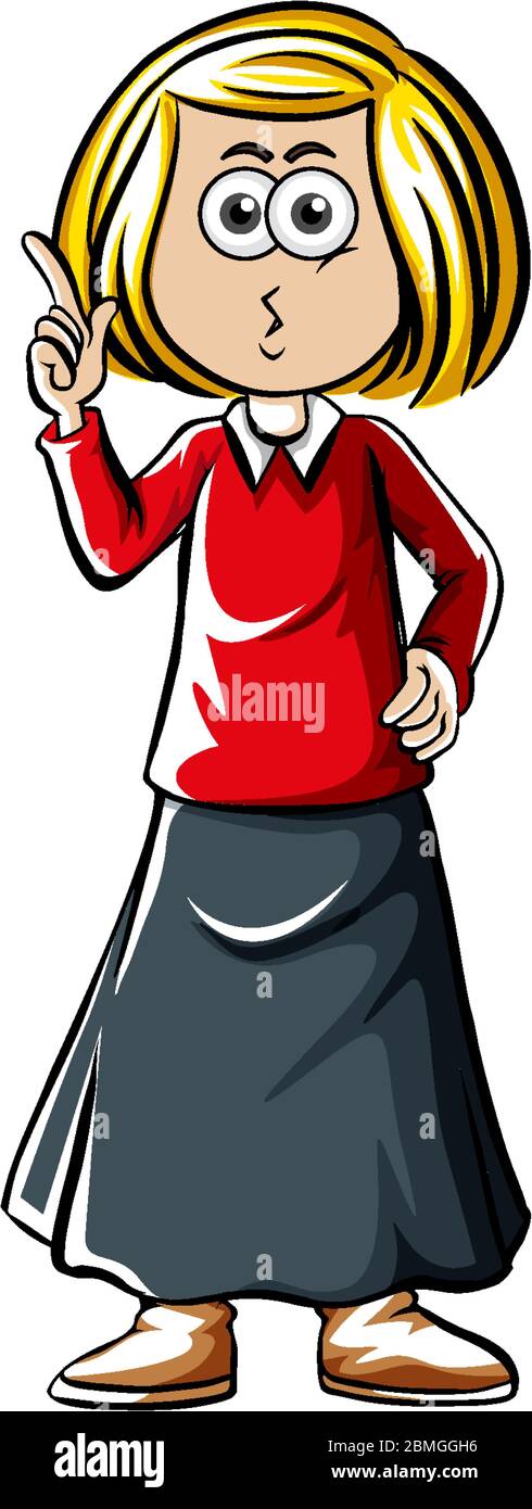 Single person standing on white background illustration Stock Vector ...