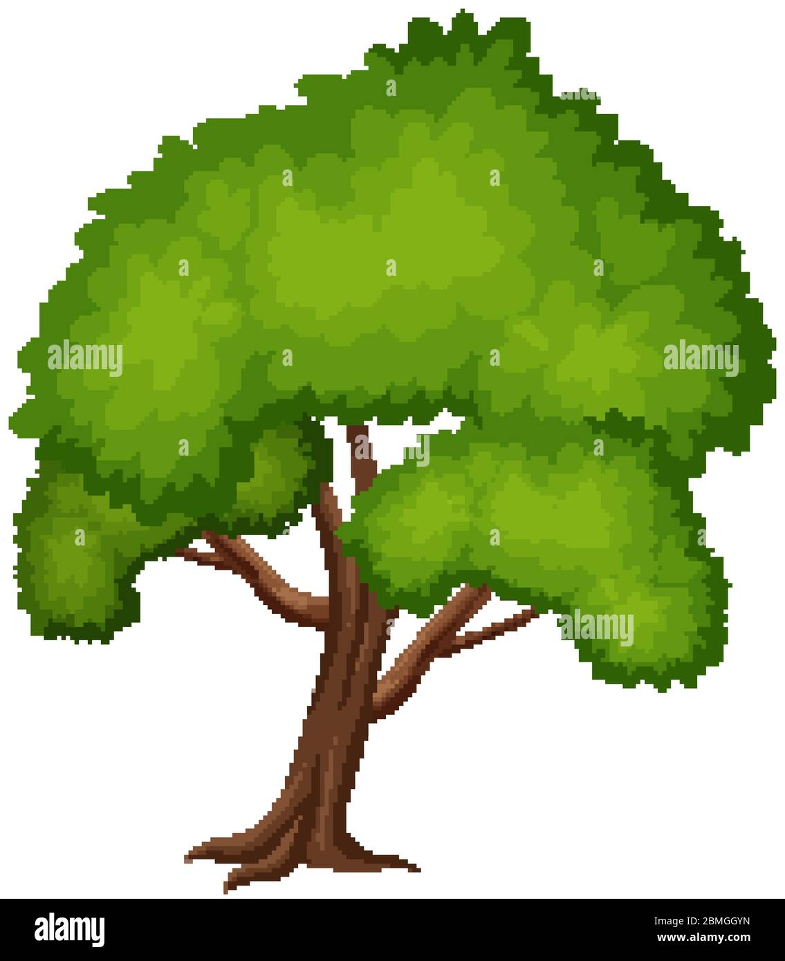 One big tree on white background illustration Stock Vector Image & Art ...