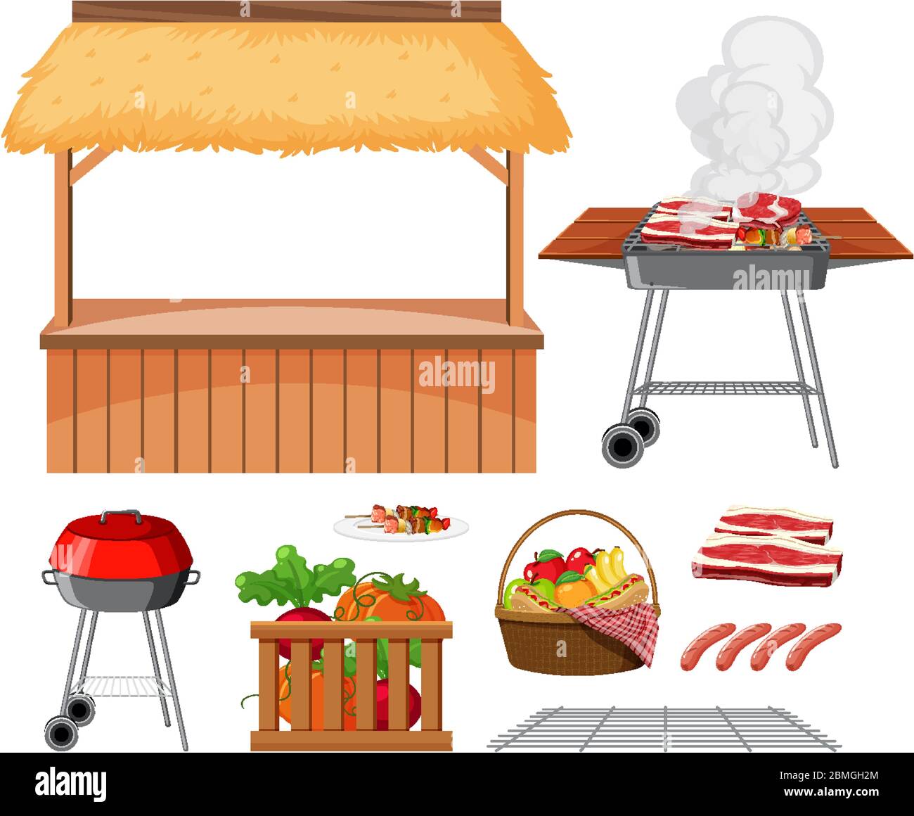 Clipart Barbecue Picnic 440+ Picnic Table Bbq Stock Illustrations,