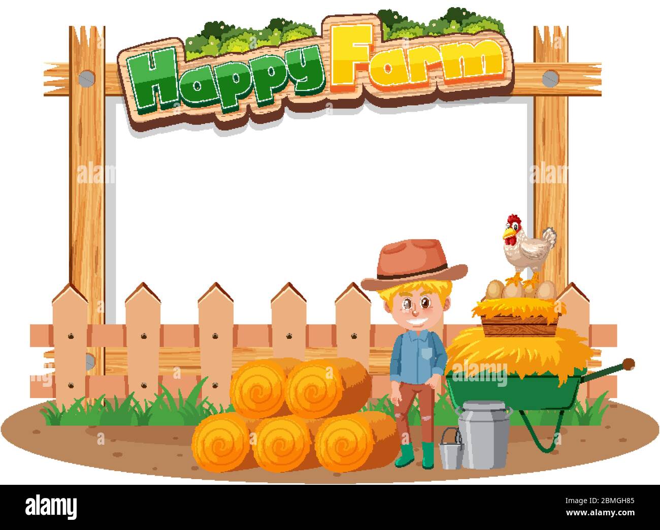 Border frame template with gardening theme background illustration ...