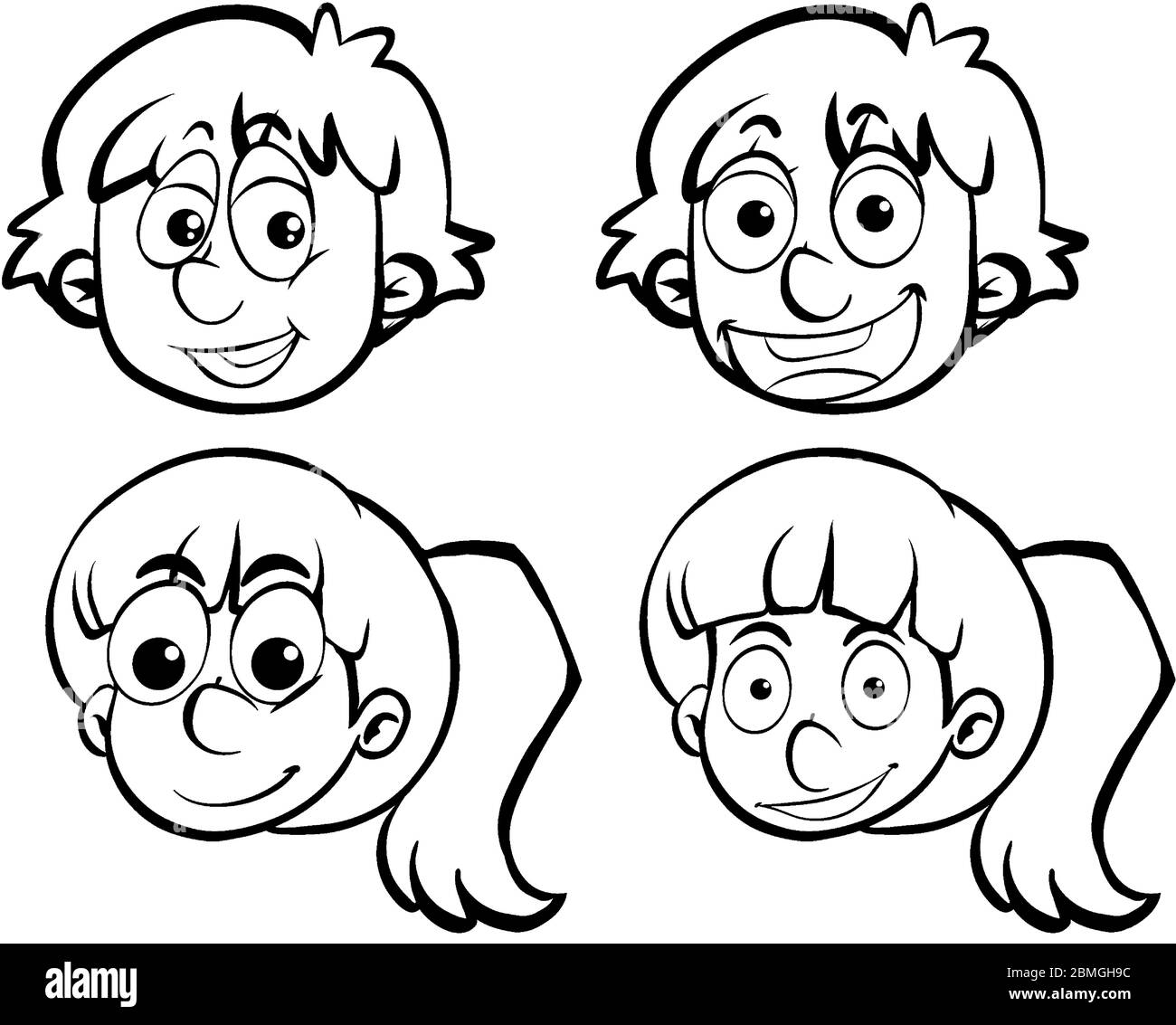 Human faces clip art Black and White Stock Photos & Images - Alamy