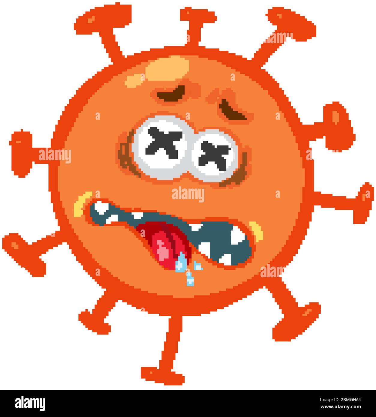 Single cell of virus with expression on the face illustration Stock ...